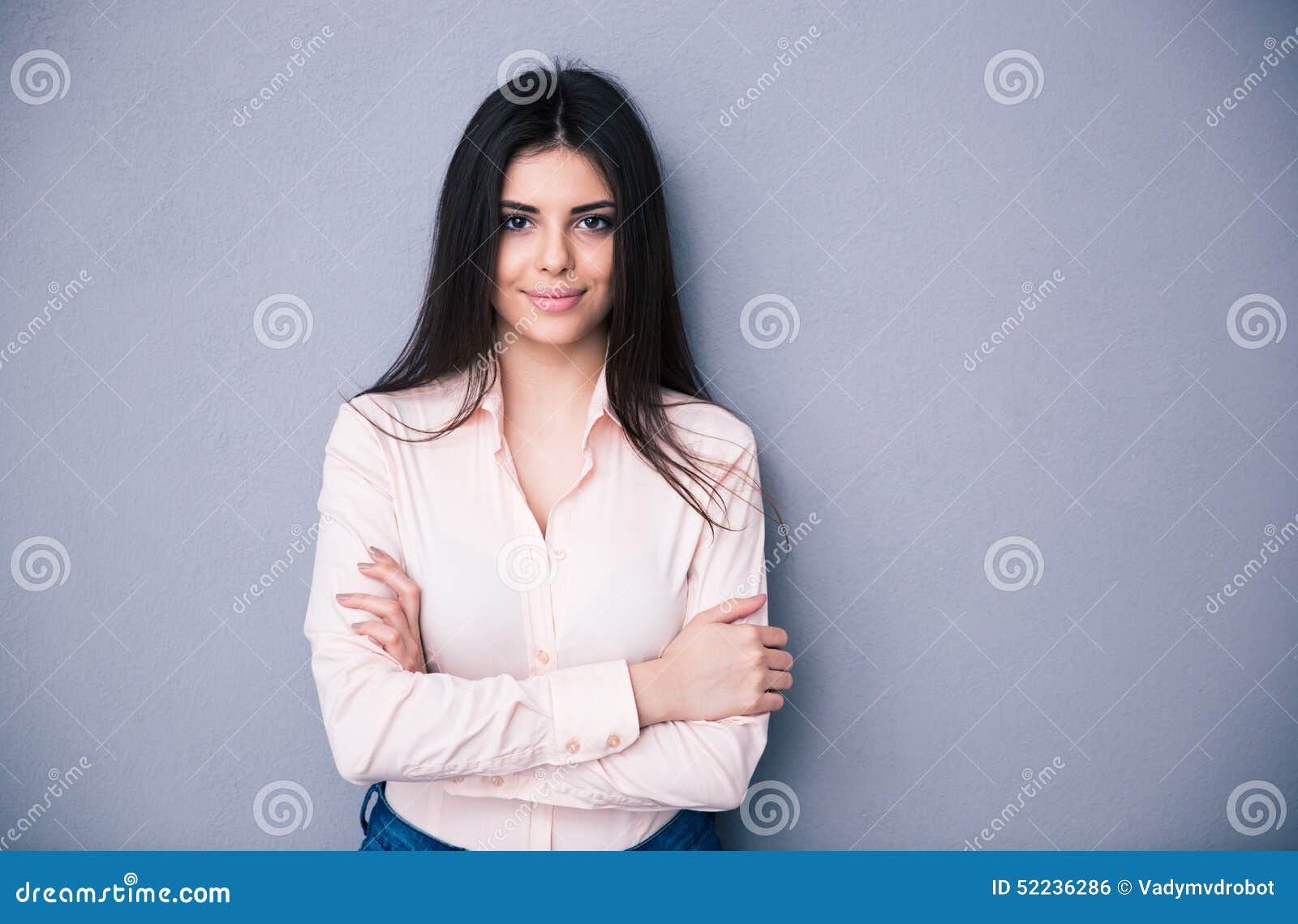 Happy Beautiful Woman Standing with Arms Folded Stock Photo - Image of ... Happy Beautiful Woman Standing with Arms Folded Stock Photo - Image of ...