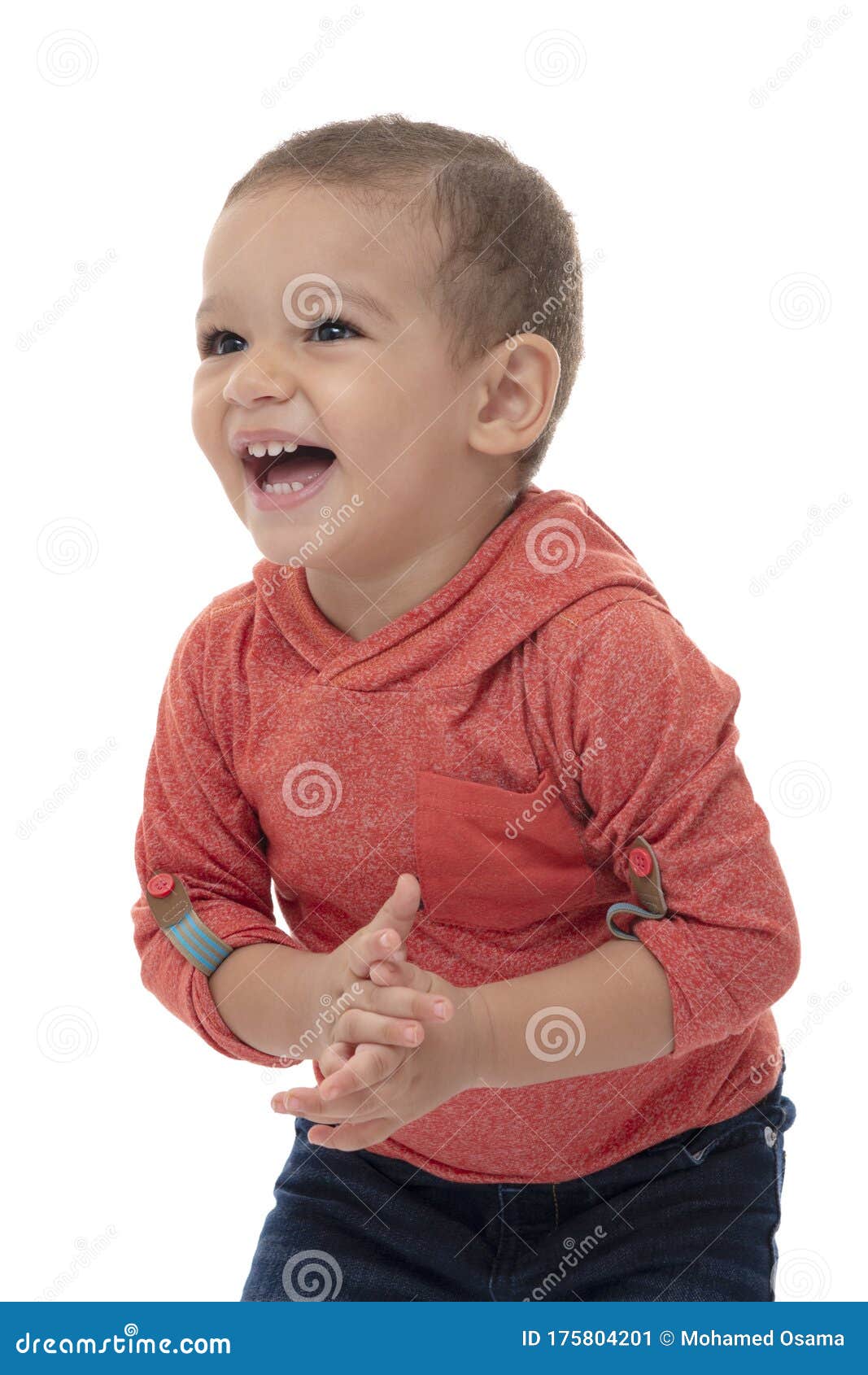 Smiling Child Funny Little Boy Laughter Emotion Scream Stock Photos ...