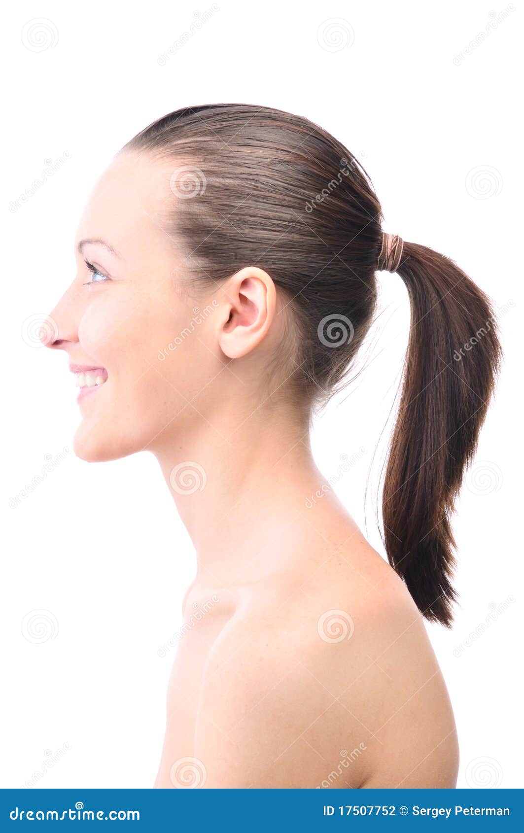 Happy Beautiful Young Woman Side View Stock Photo - Image of healthy ...