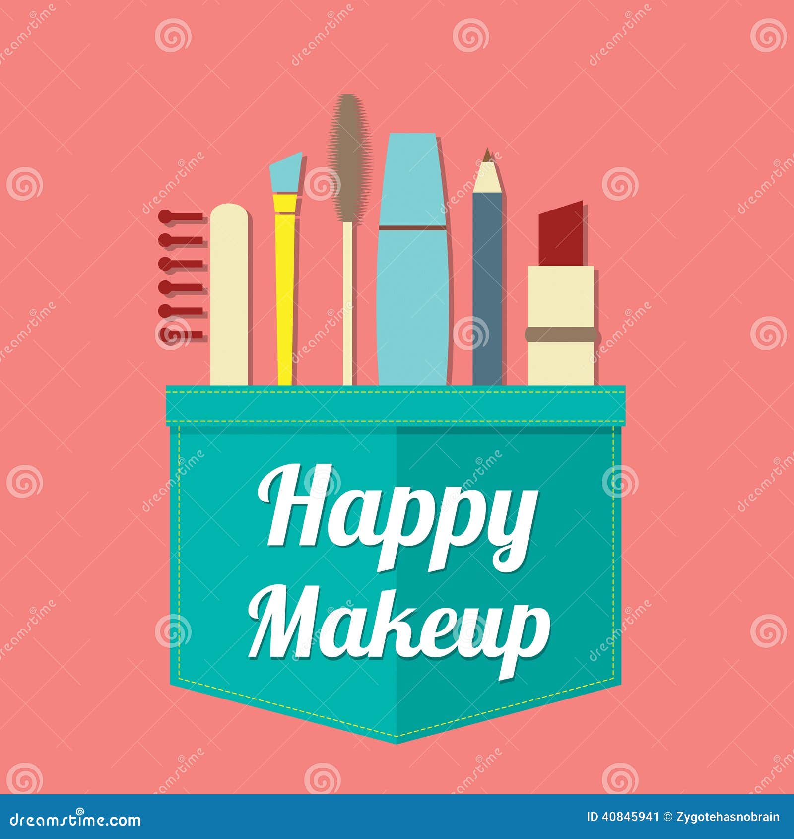 Happy Beauty stock vector. Illustration of cosmetics - 40845941