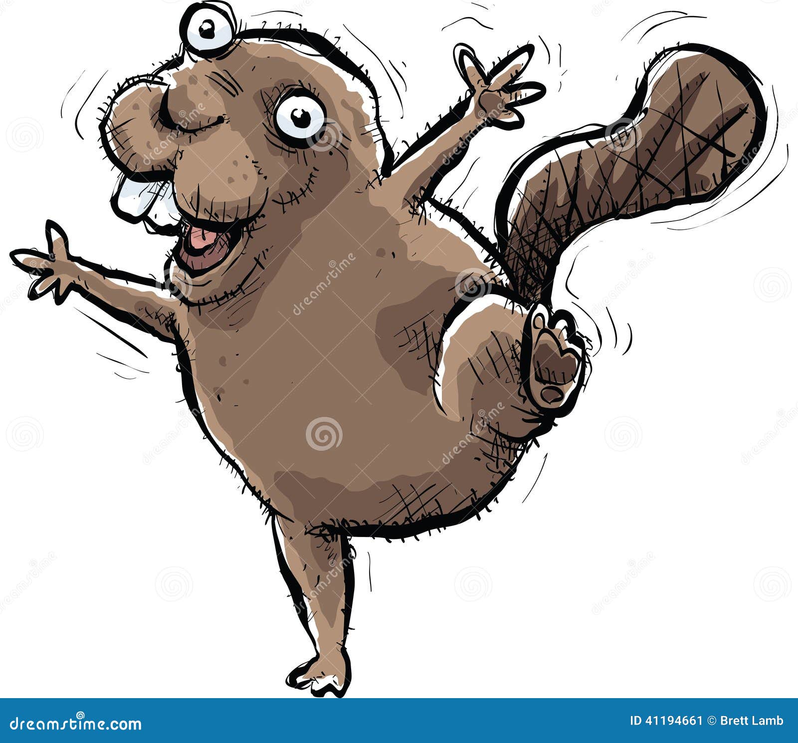 Happy Beaver stock illustration. Illustration of dancing - 41194661