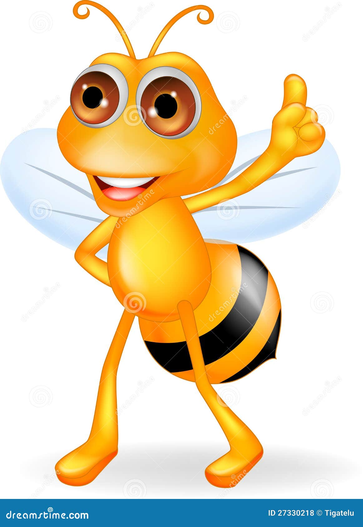 Happy bee cartoon stock vector. Illustration of pollinate - 27330218