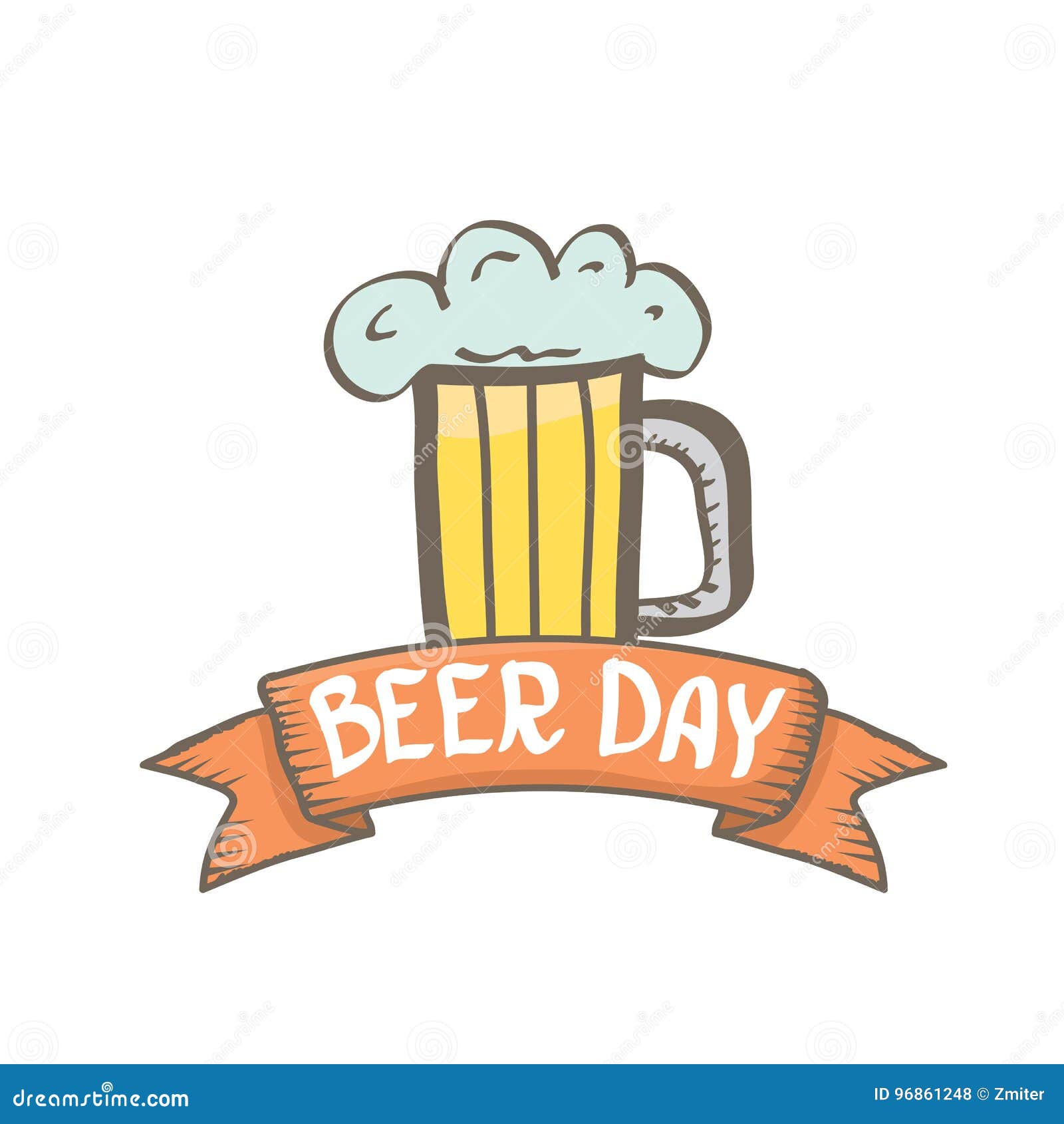 Happy Beer Day Vector Graphic Poster. Stock Vector - Illustration of ...