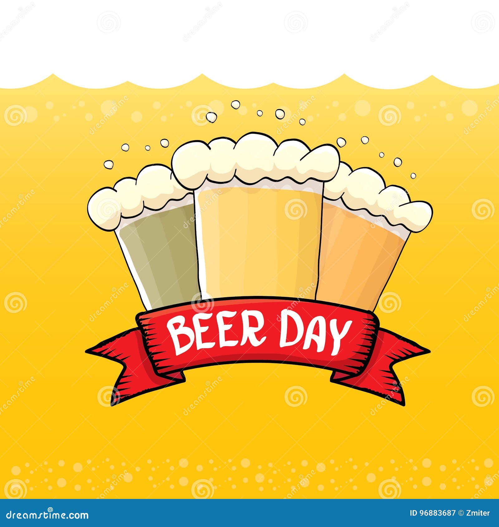 Happy Beer Day Vector Graphic Poster. Stock Vector - Illustration of ...