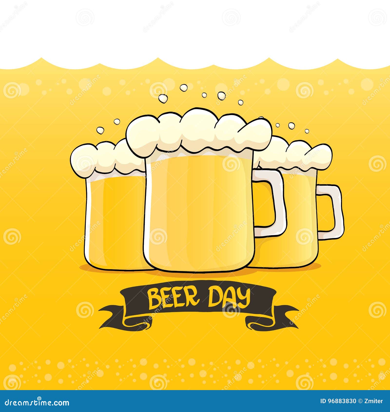 Happy Beer Day Vector Graphic Poster. Stock Vector - Illustration of ...