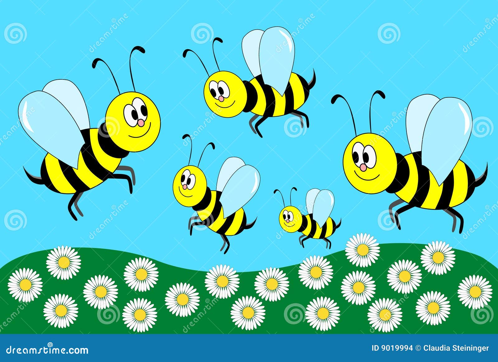 Happy bees stock vector. Illustration of insect, creation - 9019994