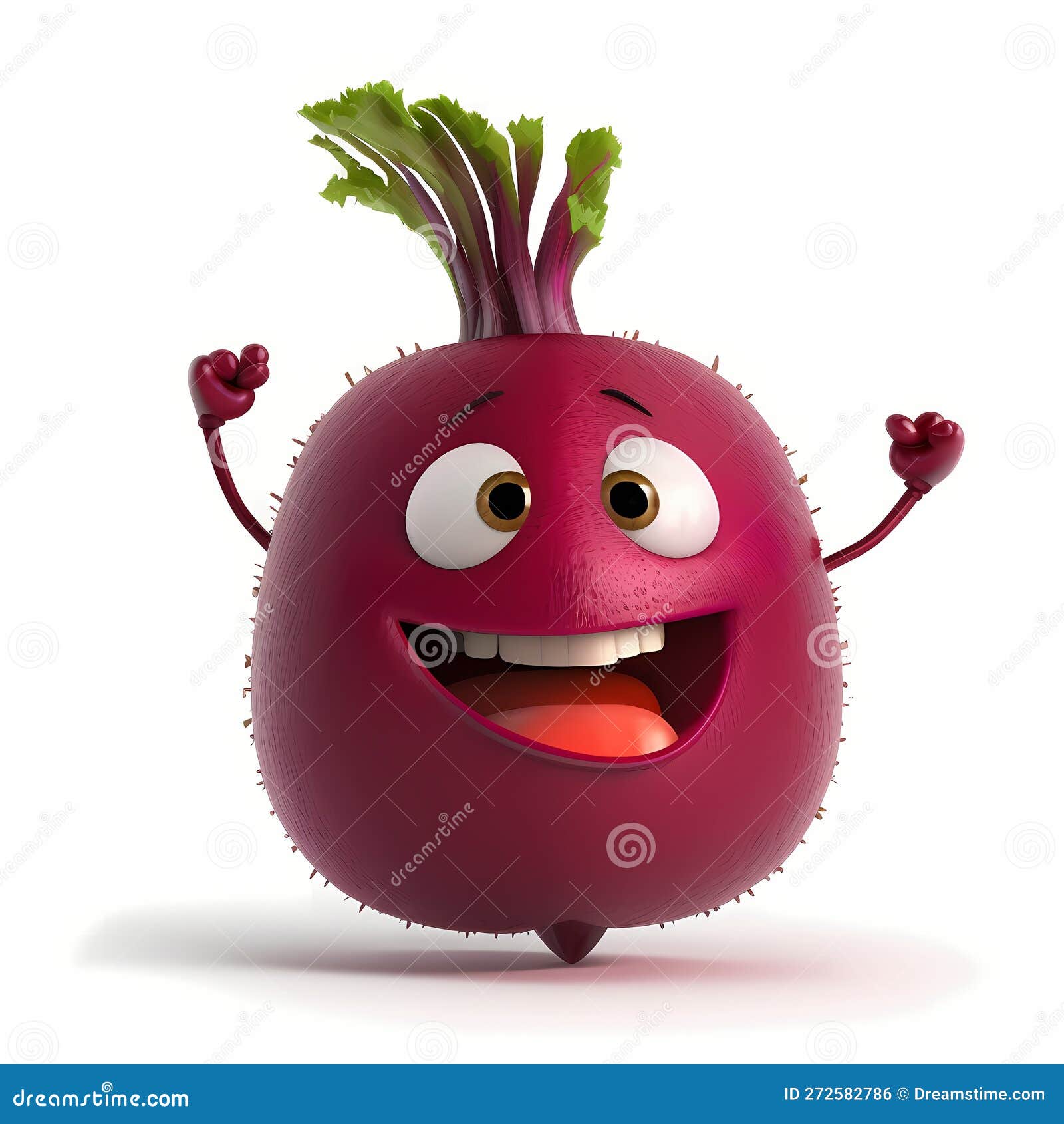 Happy Beetroot Cartoon. Generative AI Stock Illustration - Illustration ...