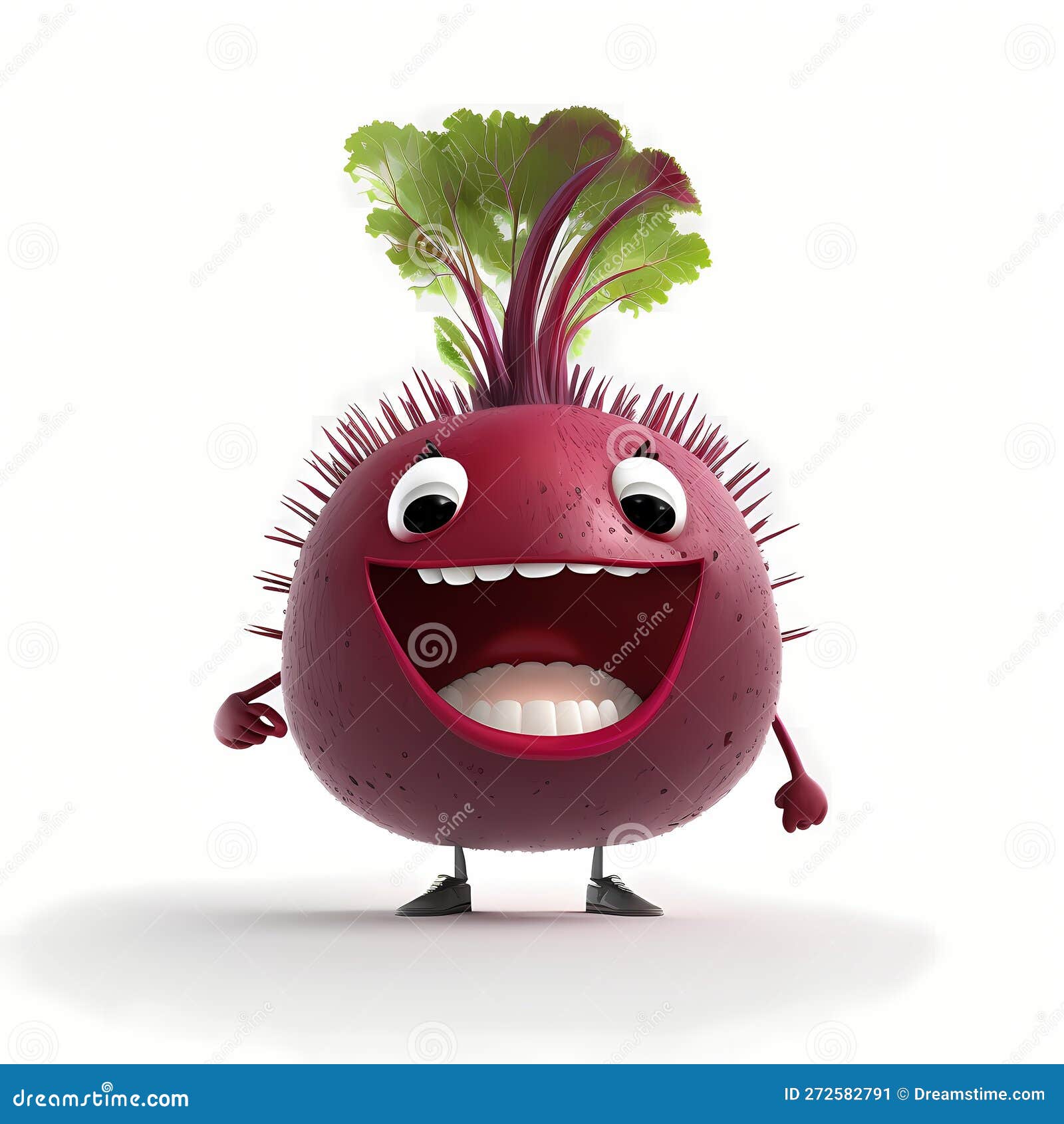 Happy Beetroot Cartoon. Generative AI Stock Illustration - Illustration ...