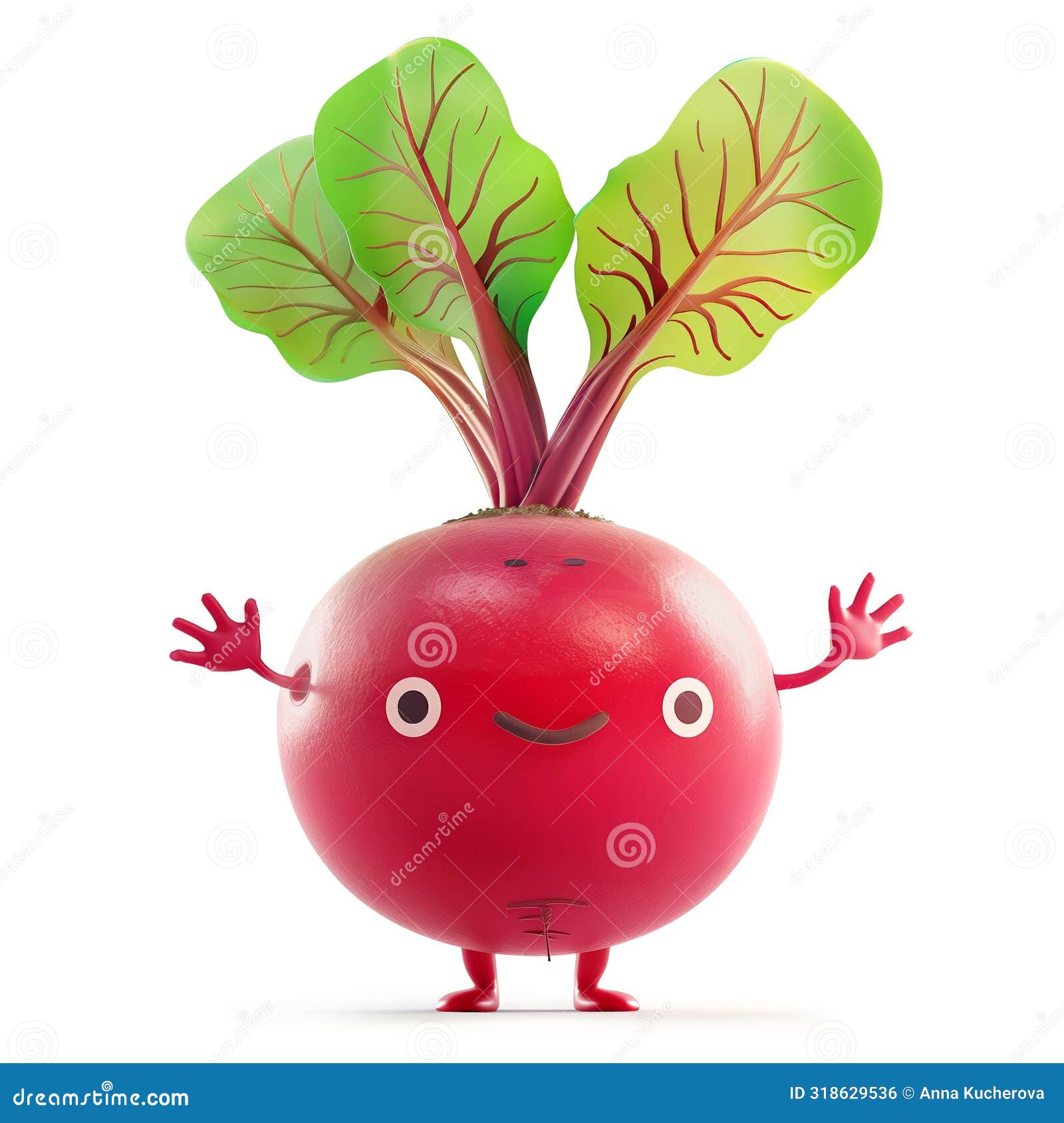 Happy Beetroot Character with Open Arms and a Wide Smile Stock ...
