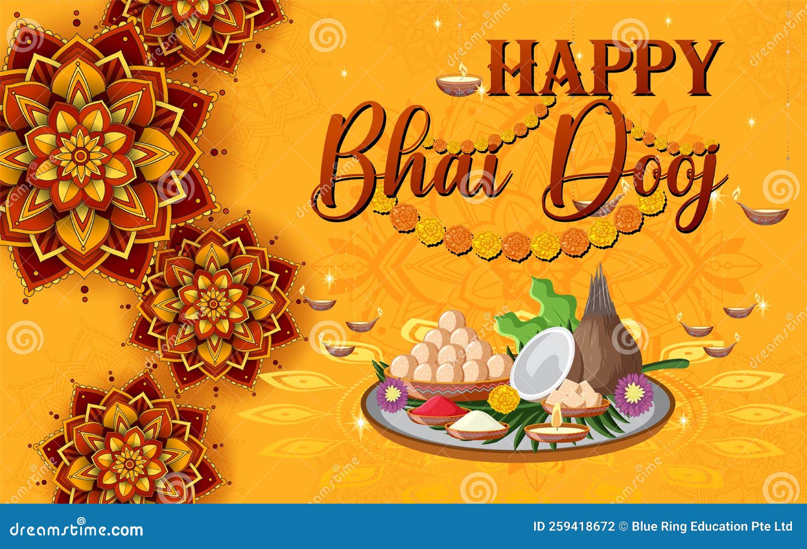 Happy Bhai Dooj Poster Design Stock Vector - Illustration of india ...