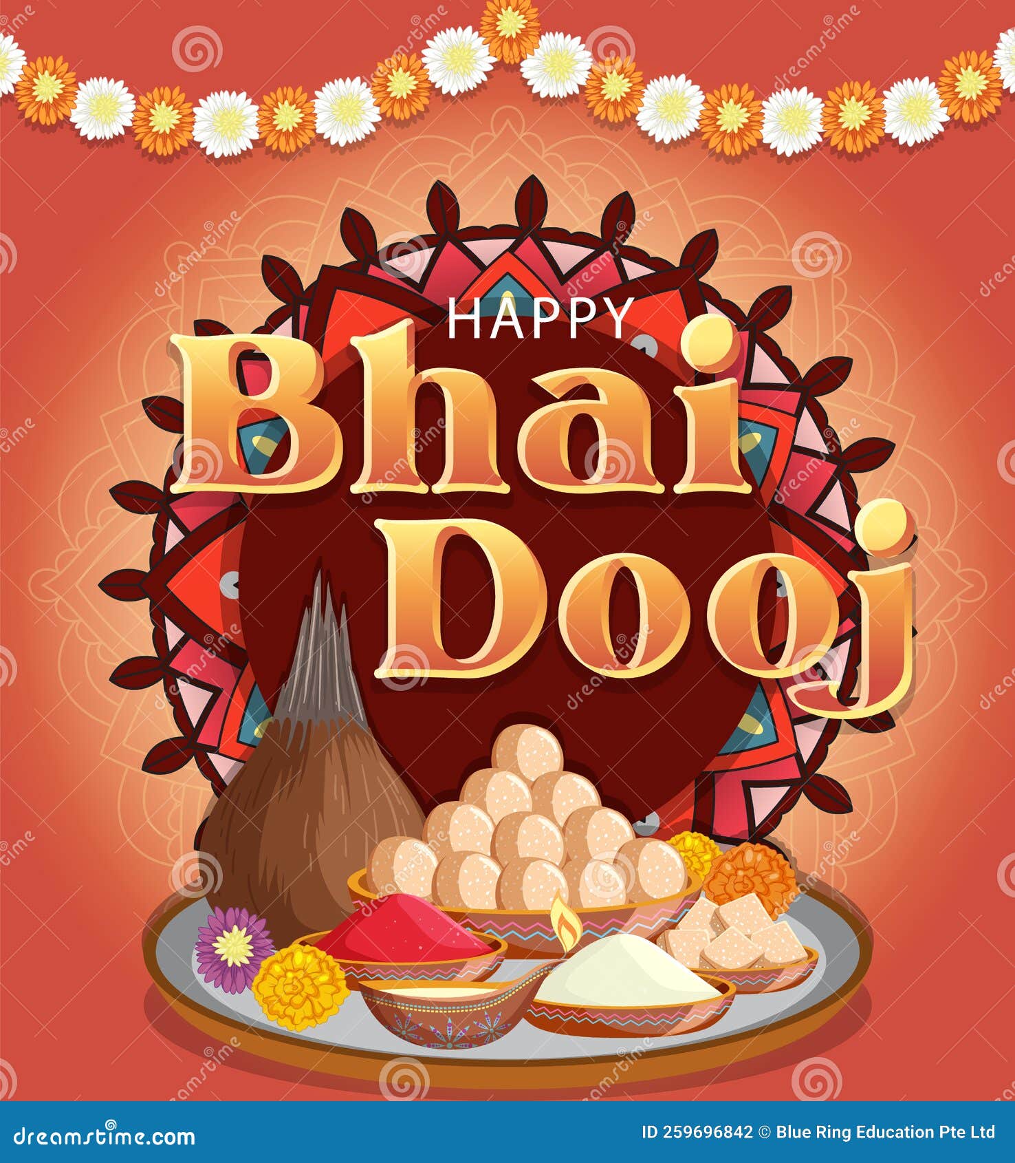 Happy Bhai Dooj Poster Design Stock Vector - Illustration of clipart ...