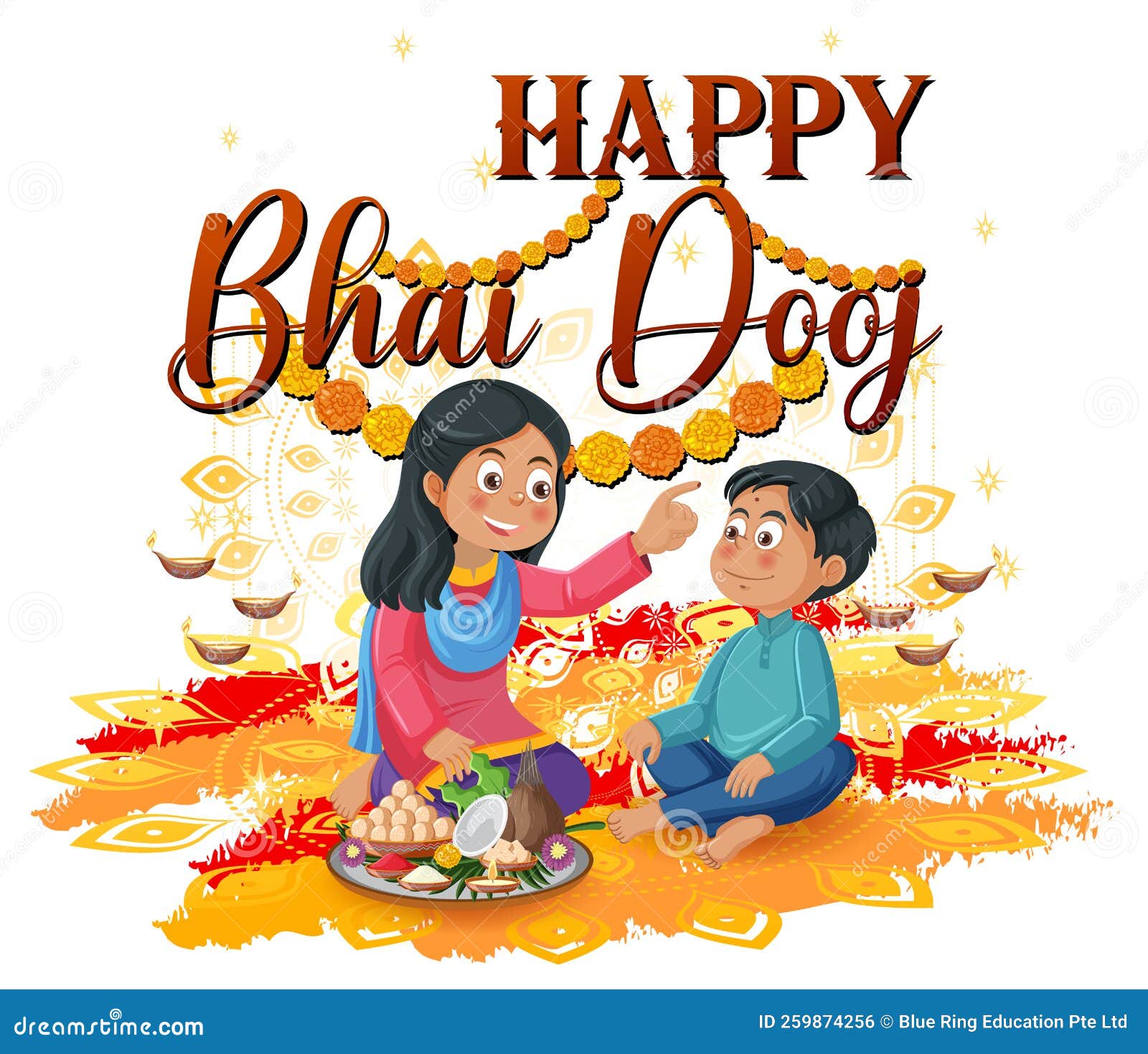 Happy Bhai Dooj Poster Design Stock Vector - Illustration of clipart ...