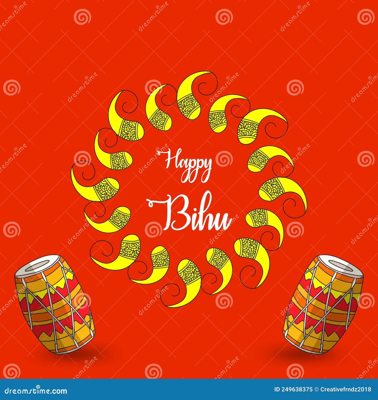Two Color Bihu Vector Icon From India Concept. Isolated Blue Bihu ...