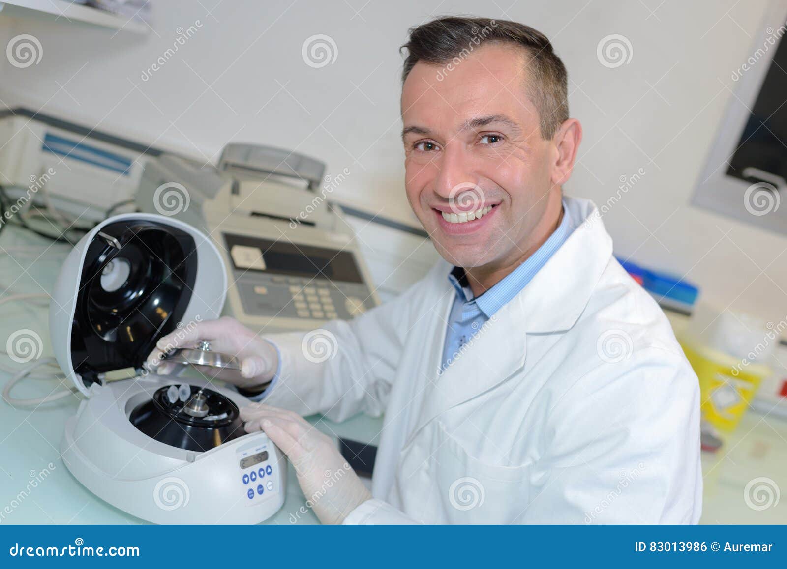 Happy Biologist Working in Laboratory Stock Photo - Image of medical ...