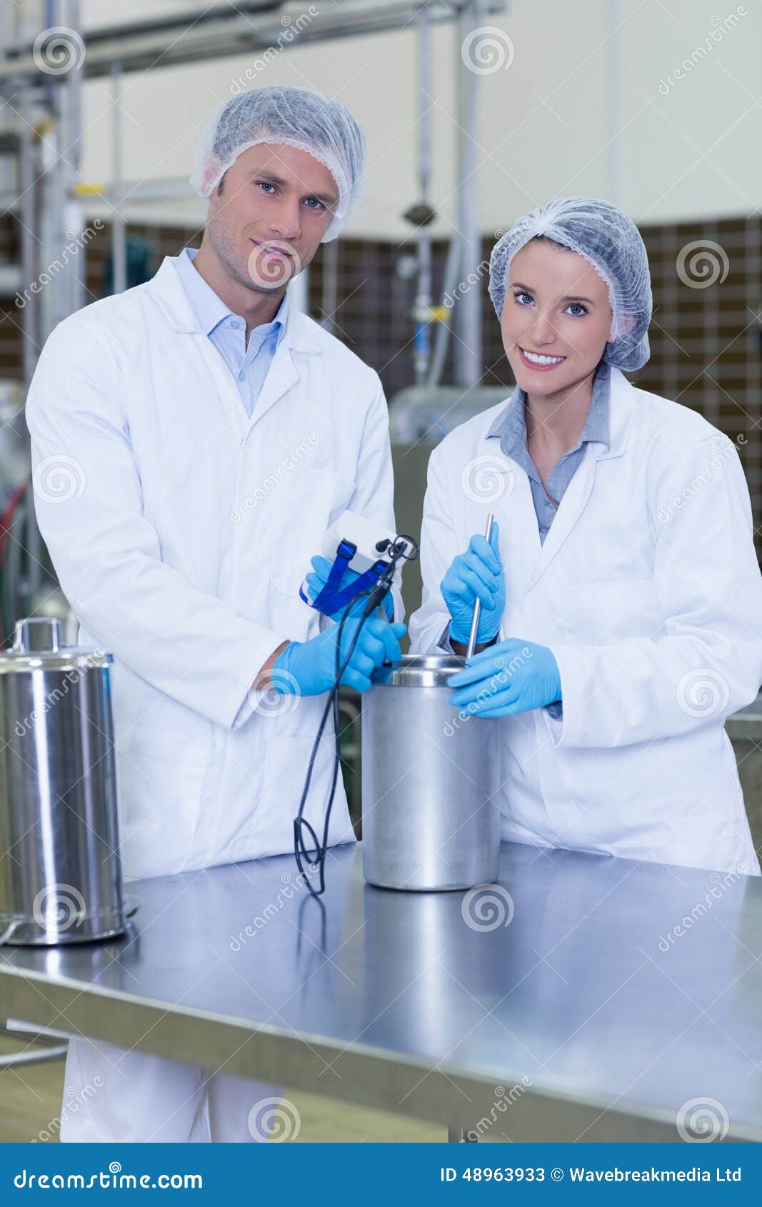 Happy Biologist Working Together and Smiling at Camera Stock Image ...