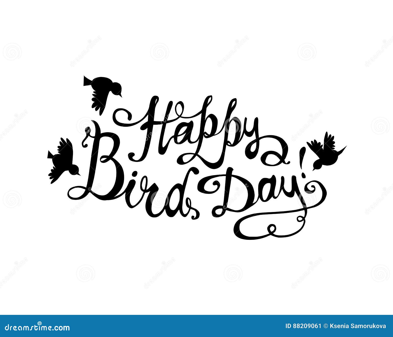 Happy Bird Day! Vector Card. Stock Vector - Illustration of bird ...