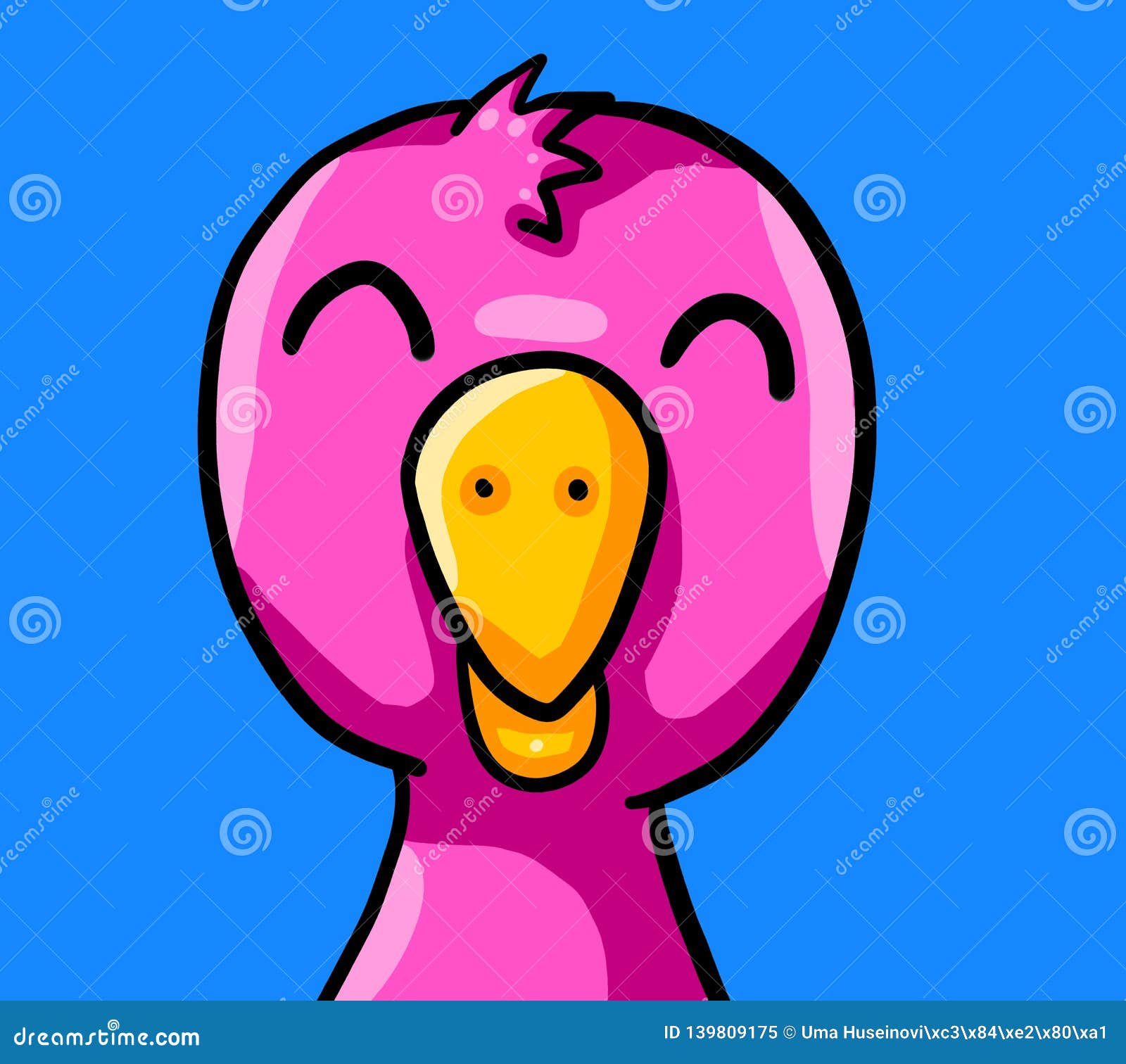 A Very Happy Looking Pink Bird Stock Illustration - Illustration of ...