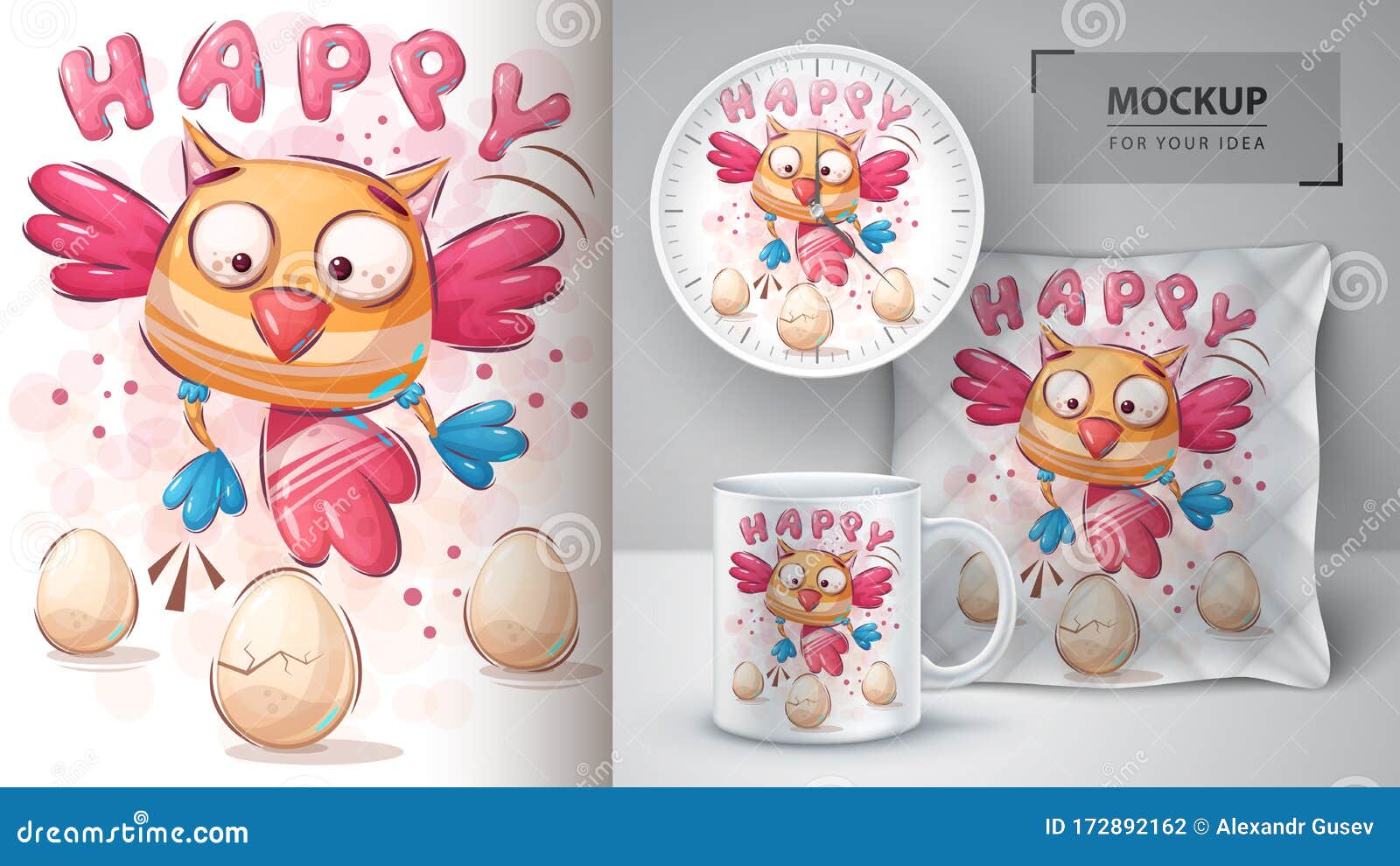 Happy Bird Poster and Merchandising Stock Vector - Illustration of ...