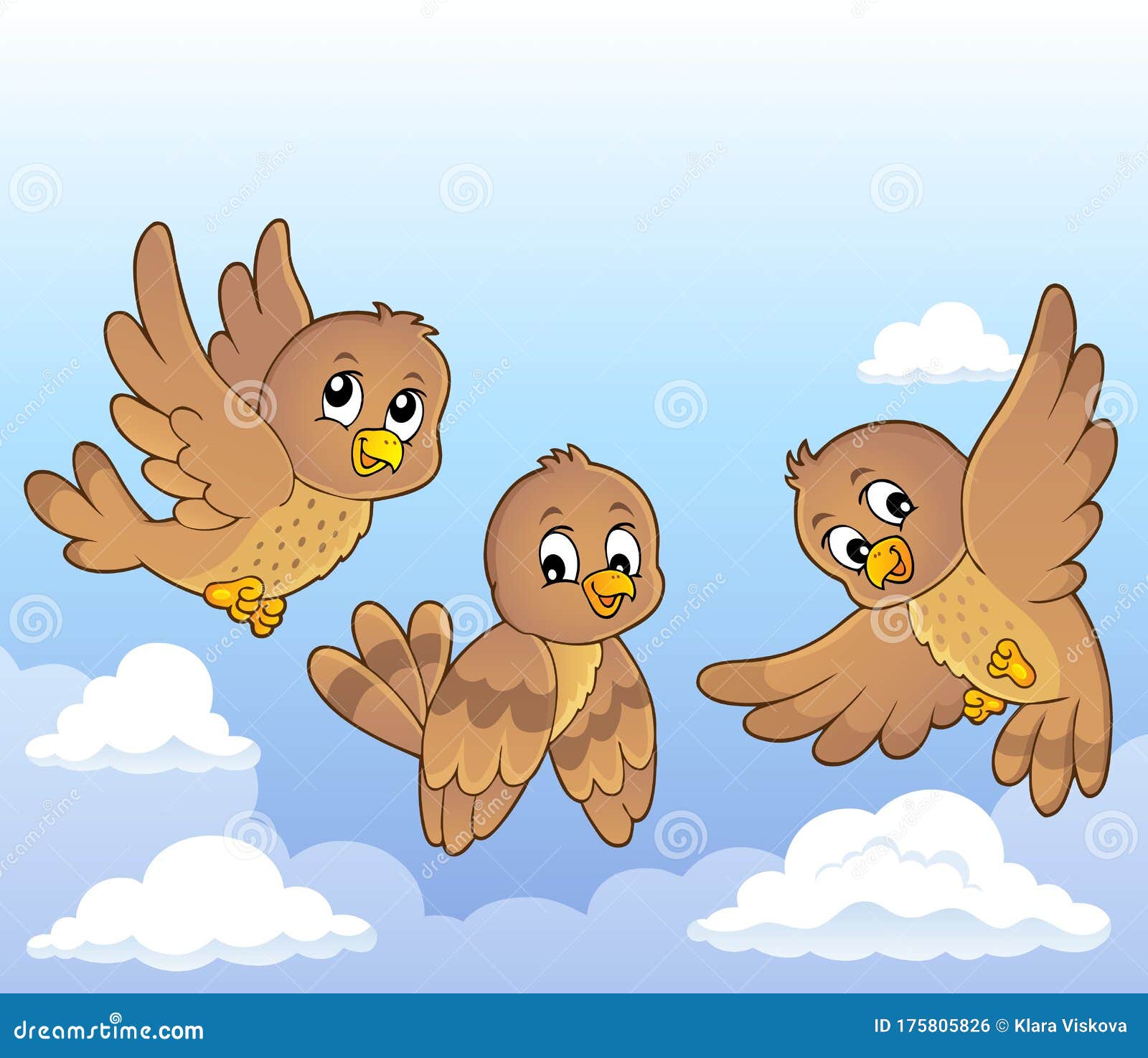 Happy birds theme image 4 stock vector. Illustration of midair - 175805826