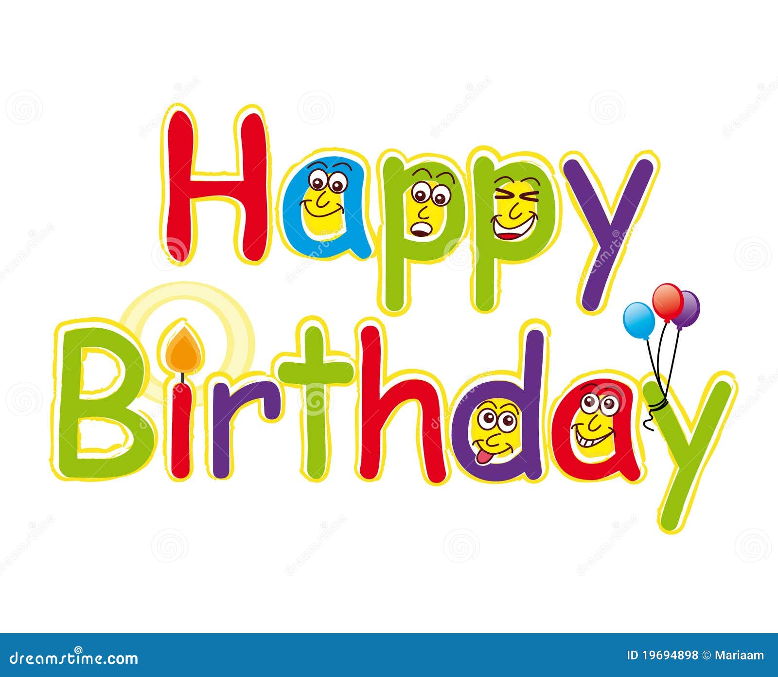 Happy Birthday Emoticon Text