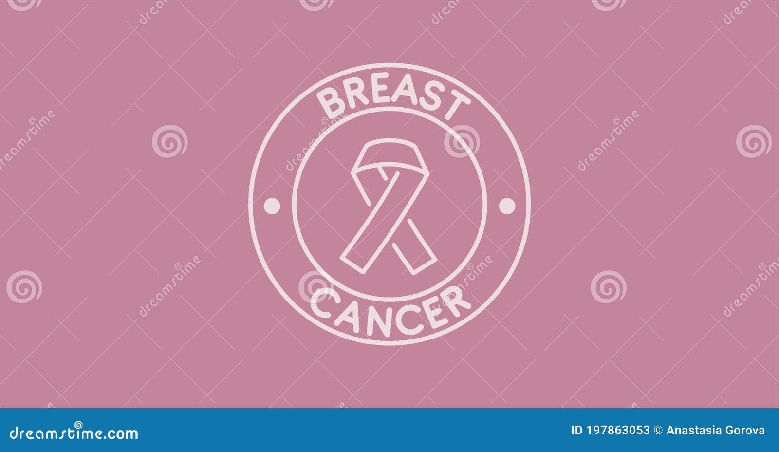 Breast Cancer Typography Minimal Postcard. Text Patch Sticker. Round ...