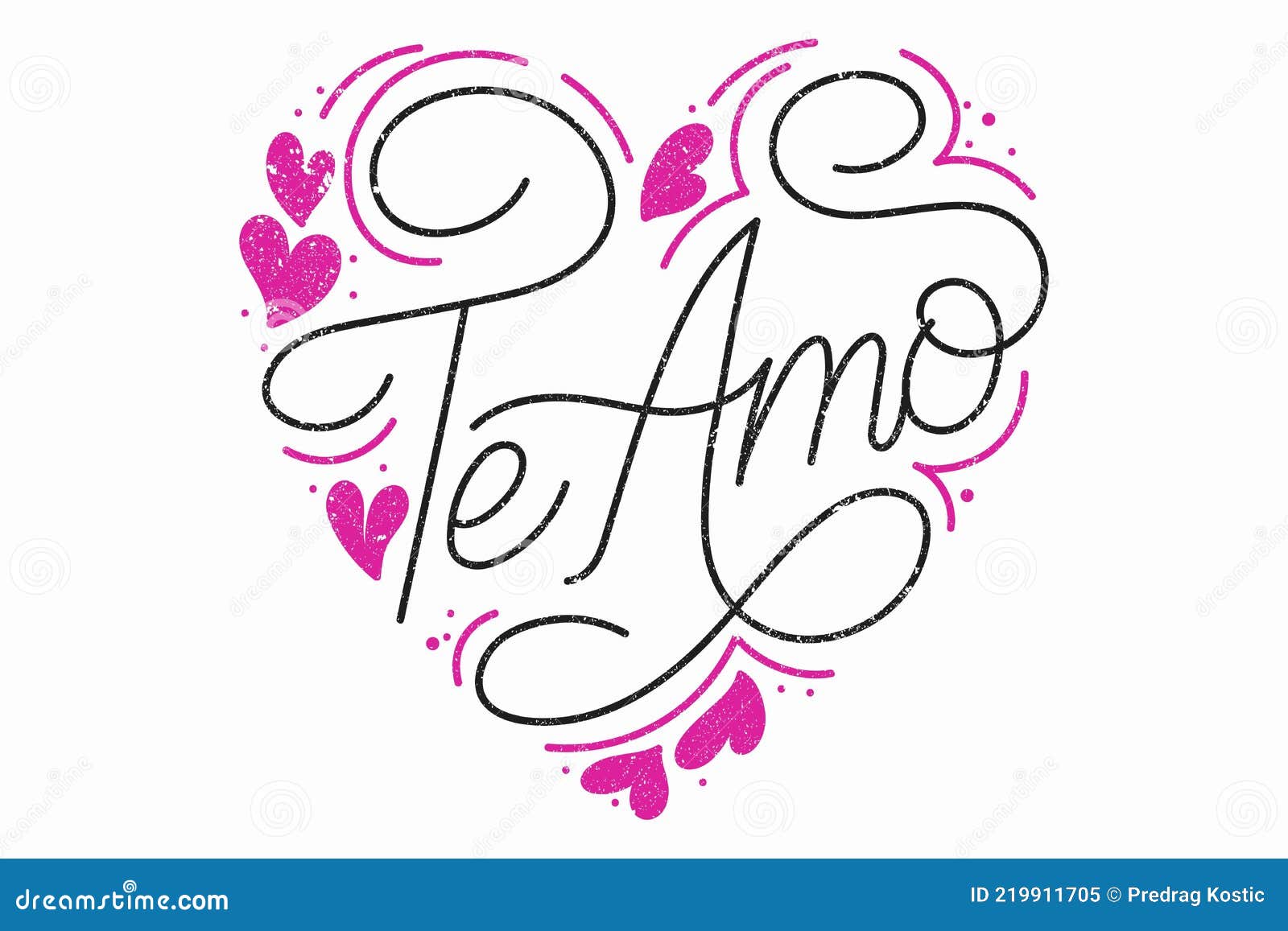 Te Amo Word In Heart. Royalty-Free Cartoon | CartoonDealer.com #219911705