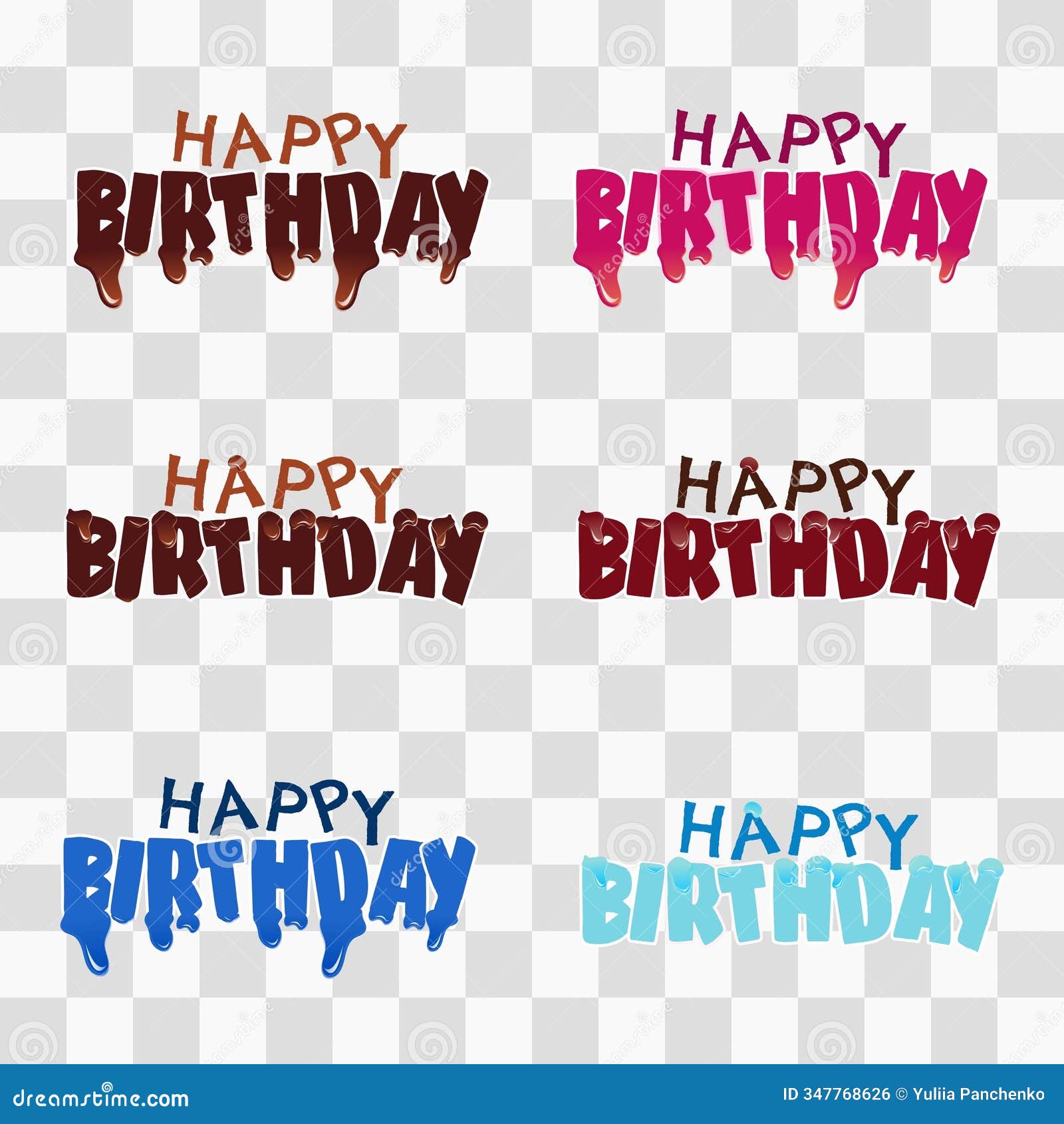 Set with Inscriptions Happy Birthday. Congratulation Stock Vector ...
