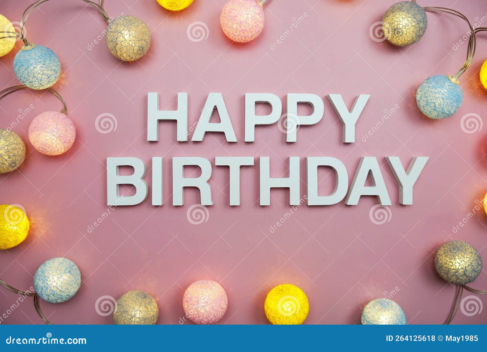 Happy Birthday Alphabet Letters on Pink Background Stock Photo - Image ...