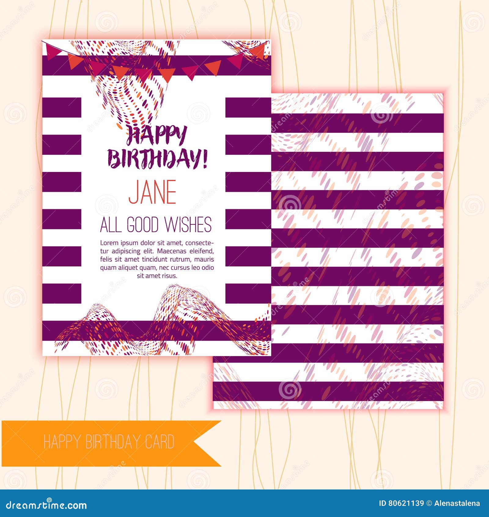 Happy Birthday Artistic Geometry Creative Cards. Stock Vector ...