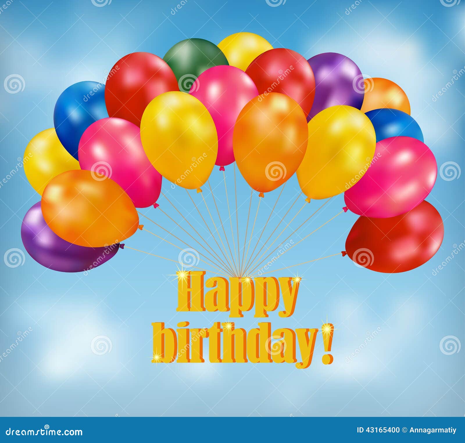 Happy Birthday Background with Balloons Stock Vector - Illustration of ...