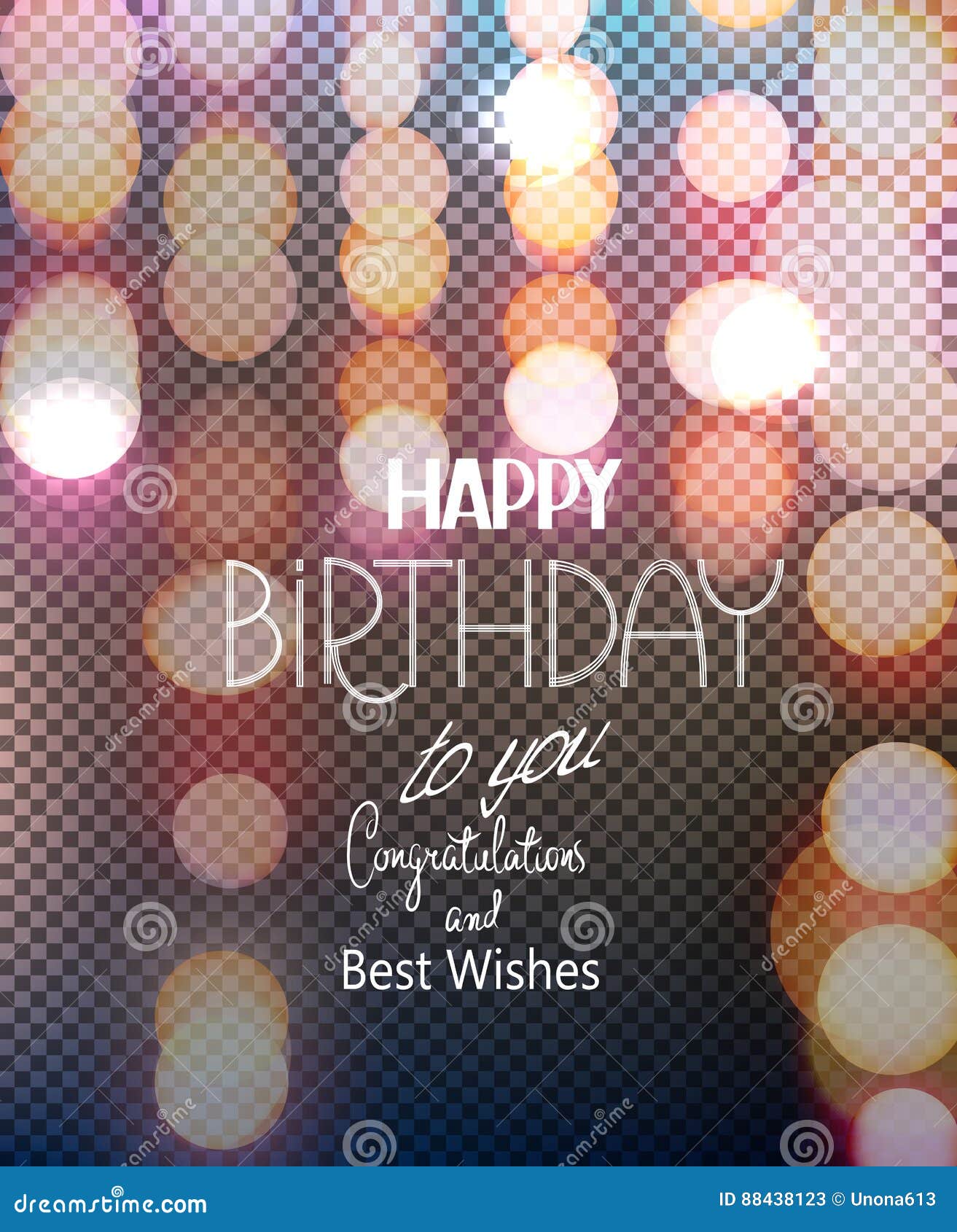 Happy Birthday Background with Blurred Defocused Lights. Stock Vector ...