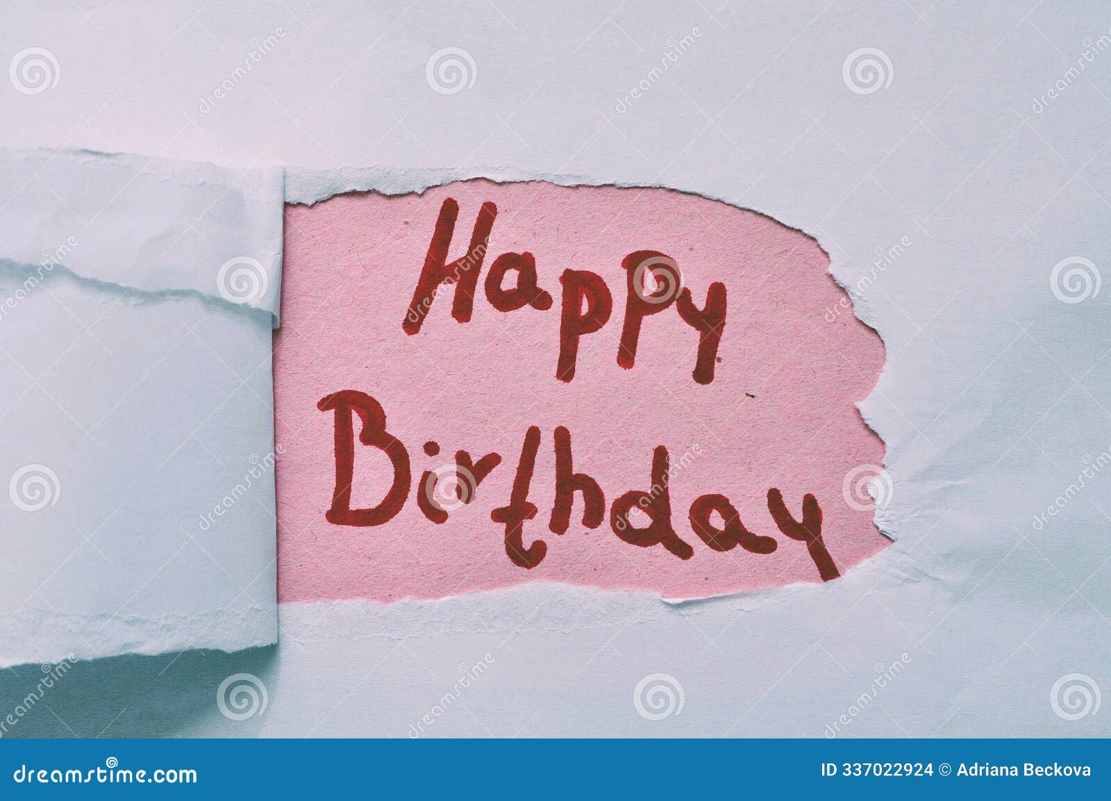 Happy Birthday Write on Pink - White Background Stock Photo - Image of ...