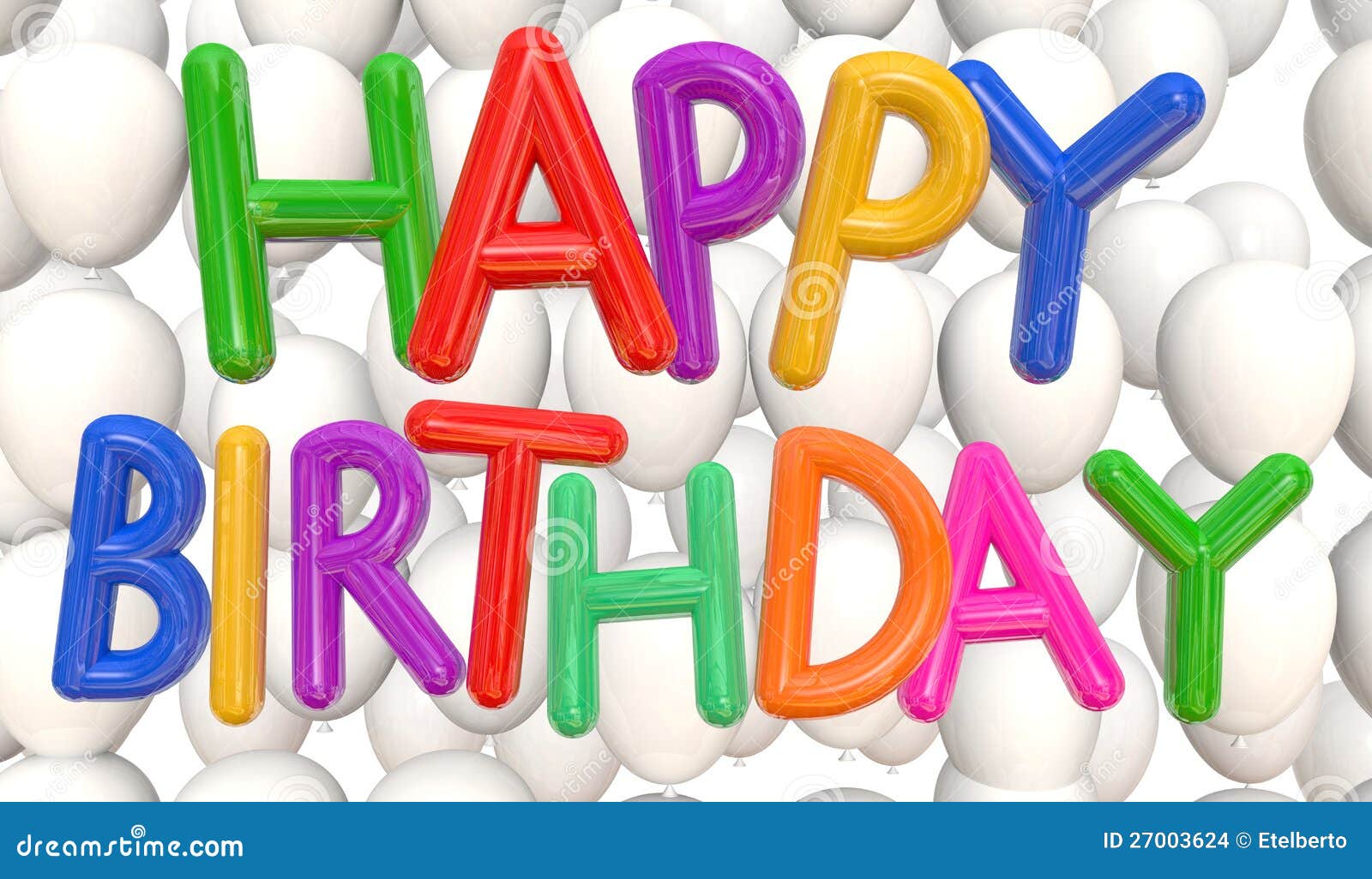 Happy Birthday Balloons Multicolor Stock Illustration - Illustration of ...