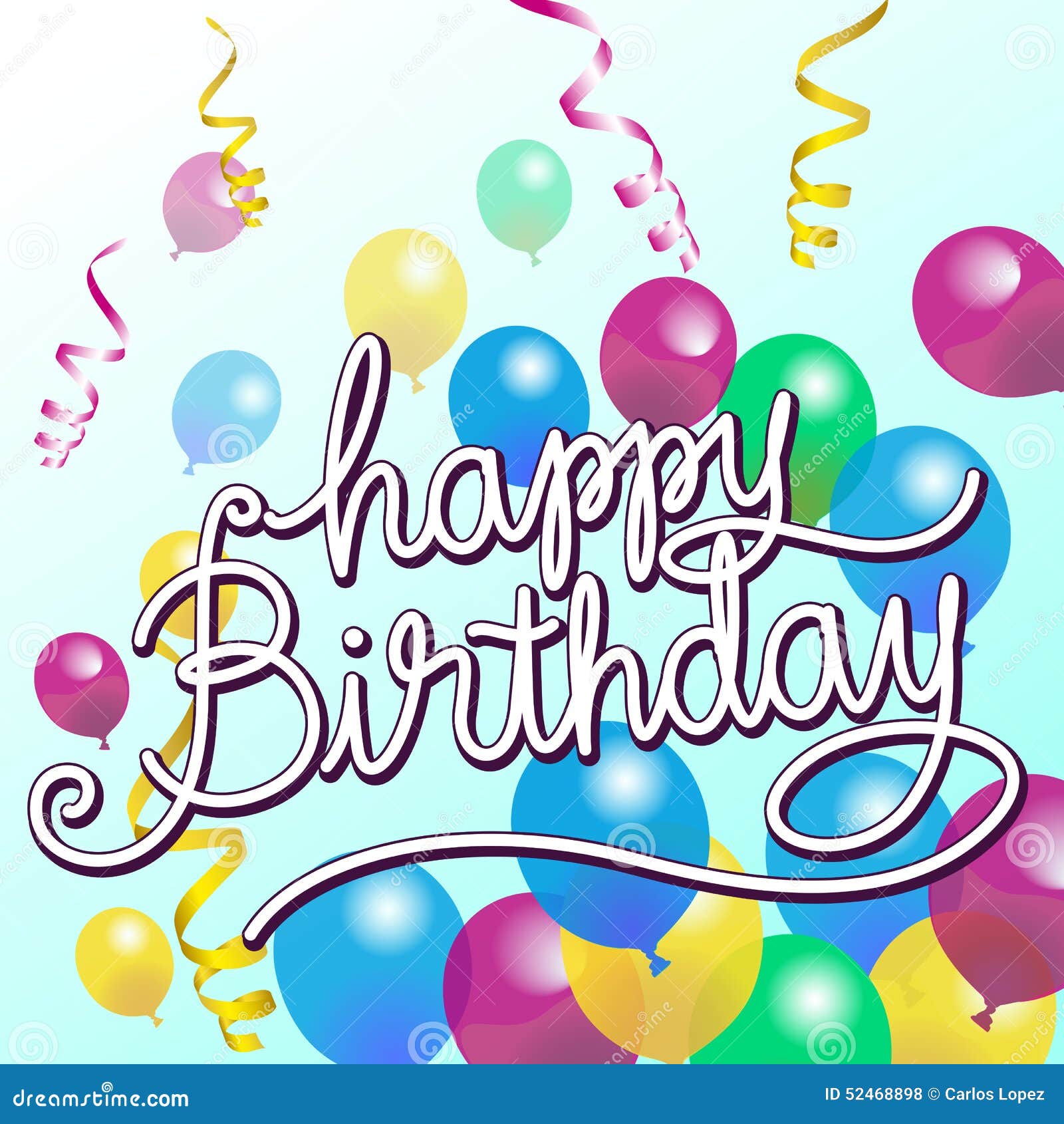 Happy birthday Balloons stock vector. Illustration of decoration - 52468898
