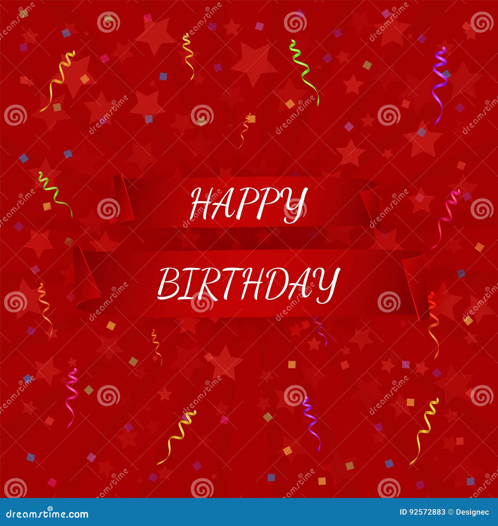 Happy Birthday Banner. Paper Scrolls. Vector Illustration. Stock Vector ...