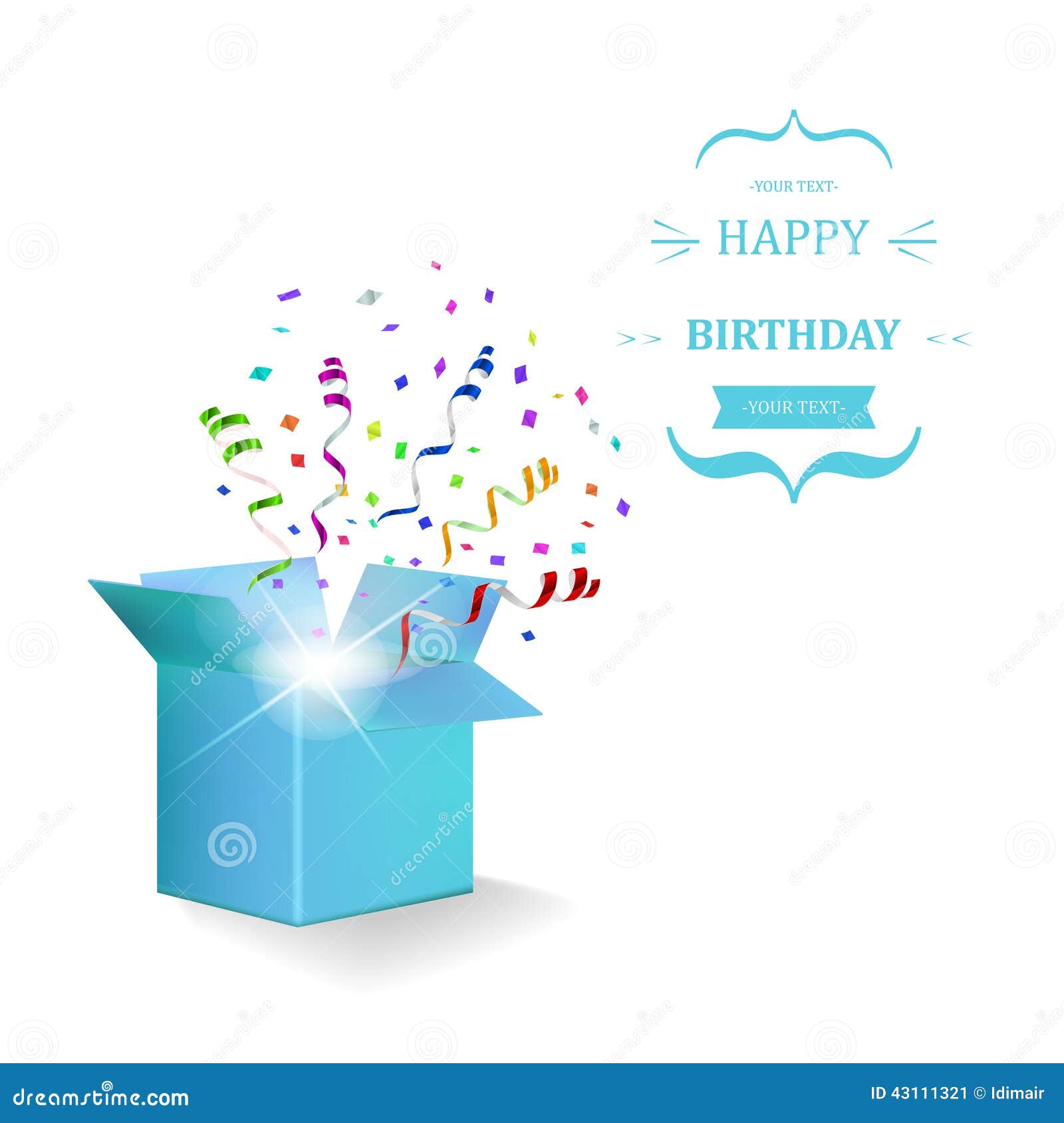 Happy Birthday Box With Confetti Surprise Vector Stock Vector Image