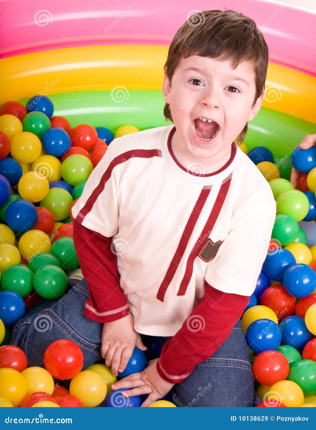 Happy Birthday of Boy in Color Balls. Stock Image - Image of ...