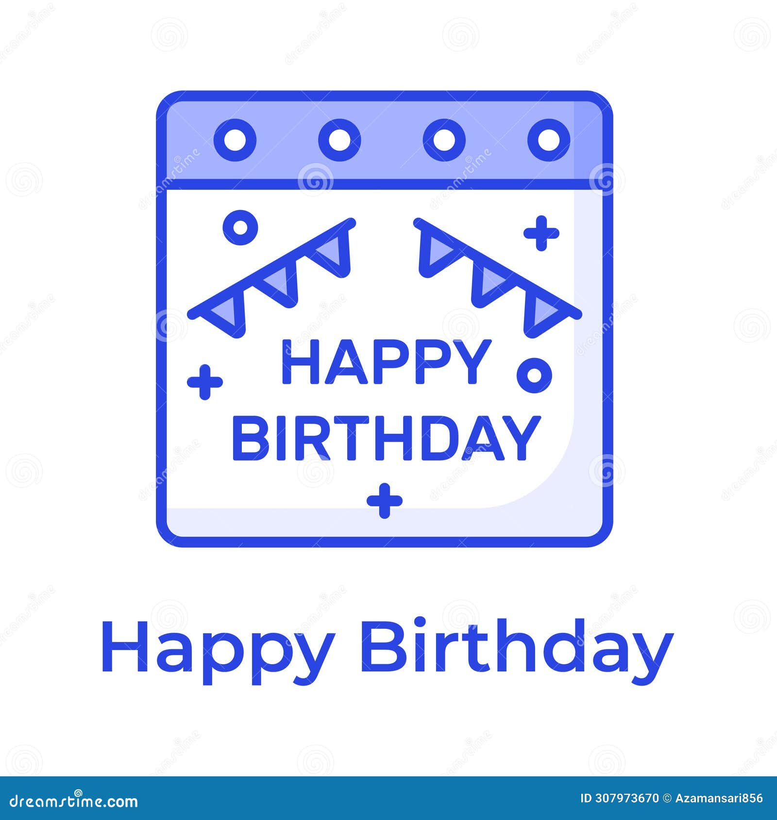 Happy Birthday Calendar Vector Design, Trendy Editable Icon Stock ...