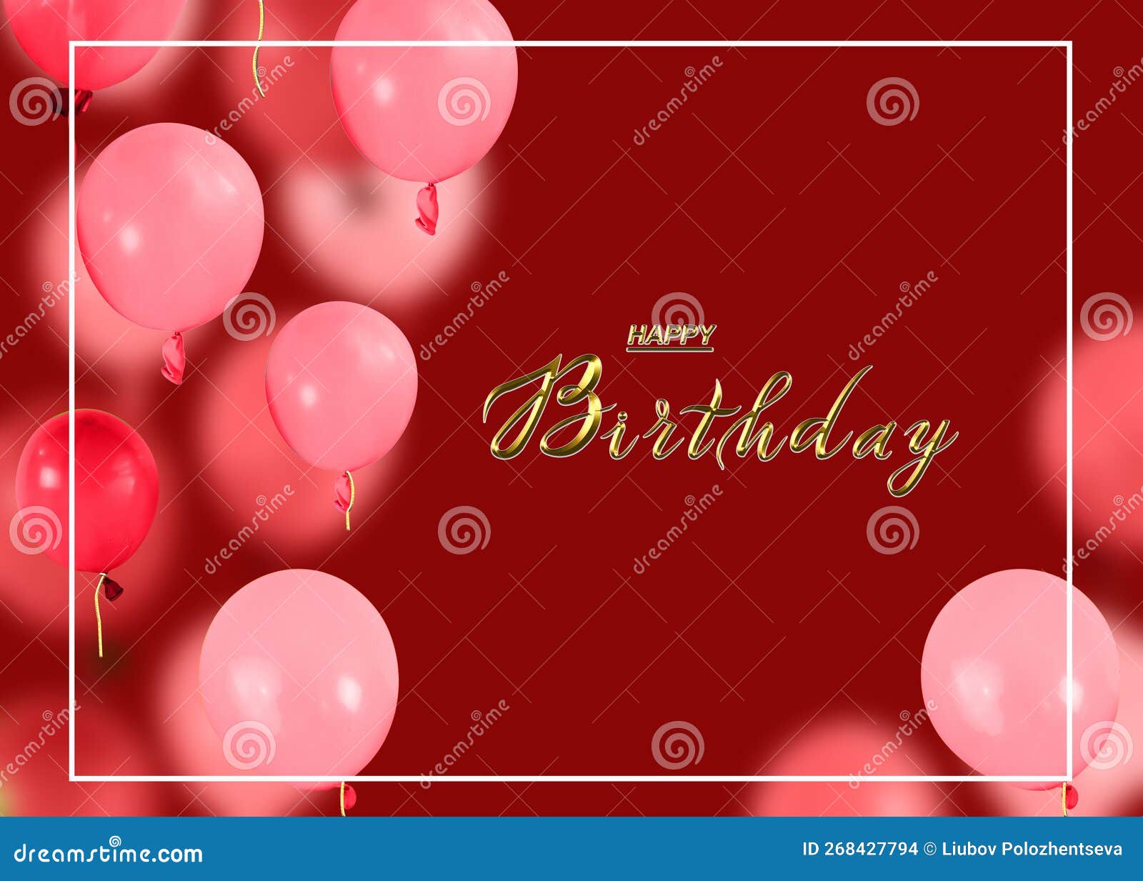 Happy Birthday Card with Balloons Stock Illustration - Illustration of ...