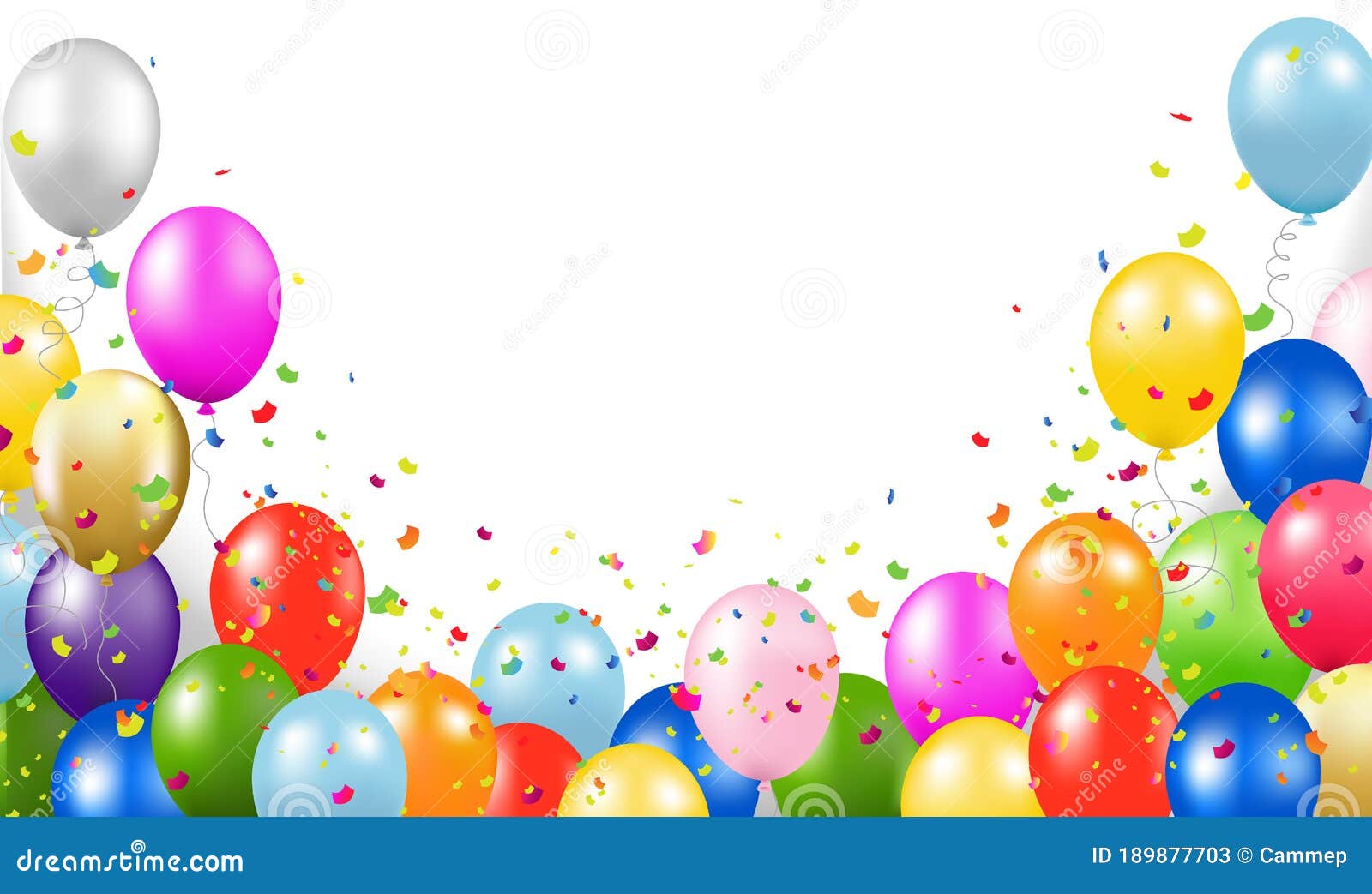 Happy Birthday Card with Balloons Transparent Background Stock Vector ...