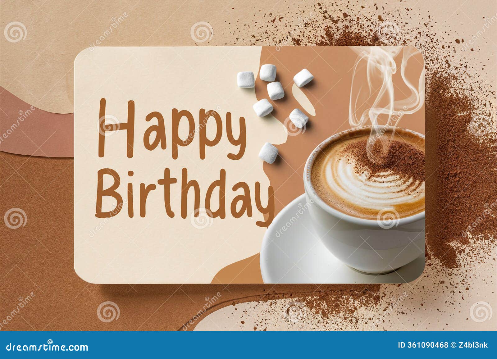 Happy Birthday Card with Coffee Background Stock Illustration ...