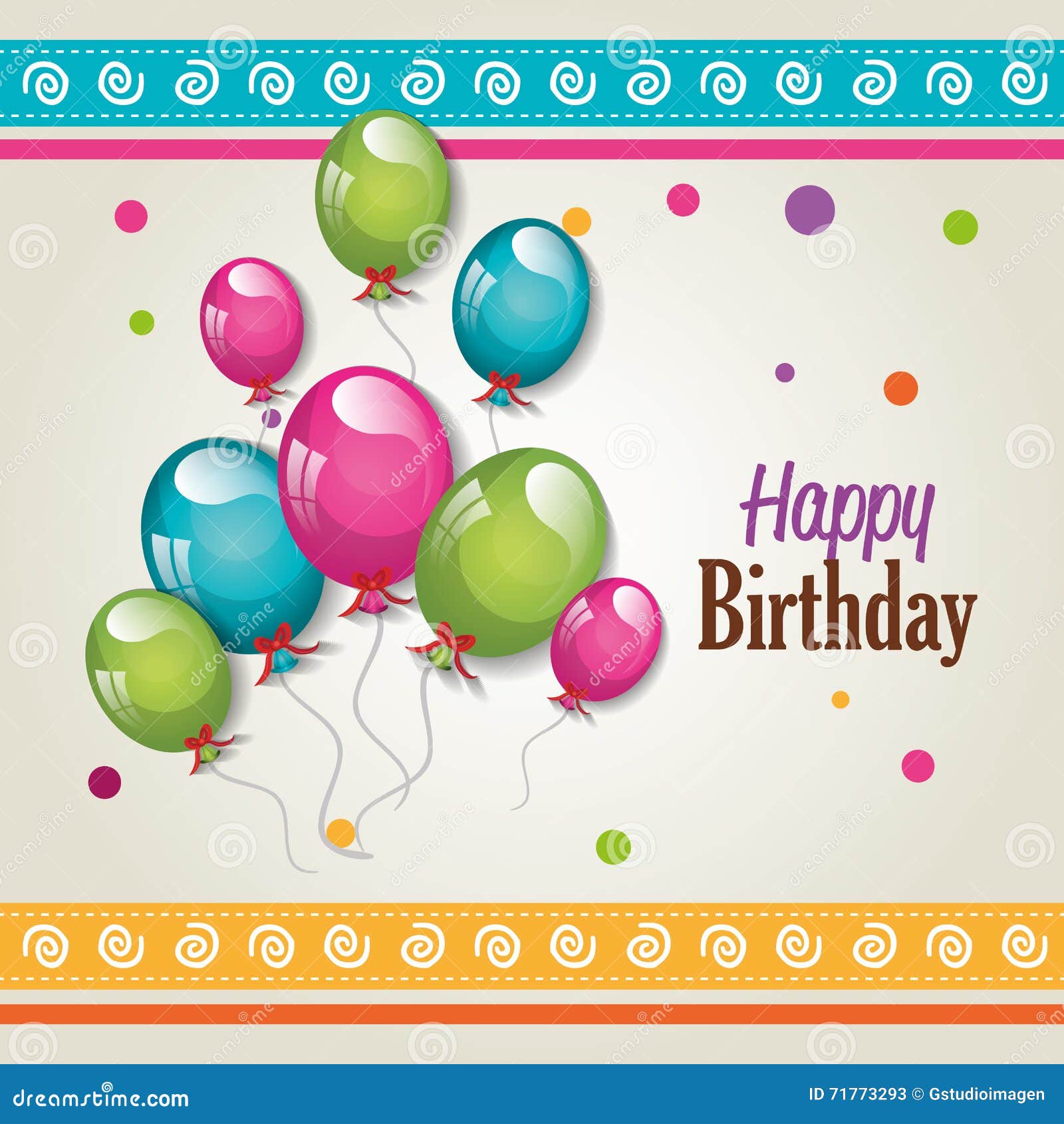 Happy birthday card design stock illustration. Illustration of ...