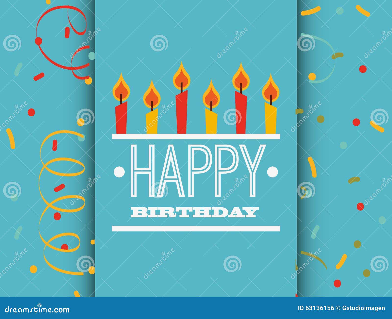 Happy birthday card design stock vector. Illustration of poster - 63136156