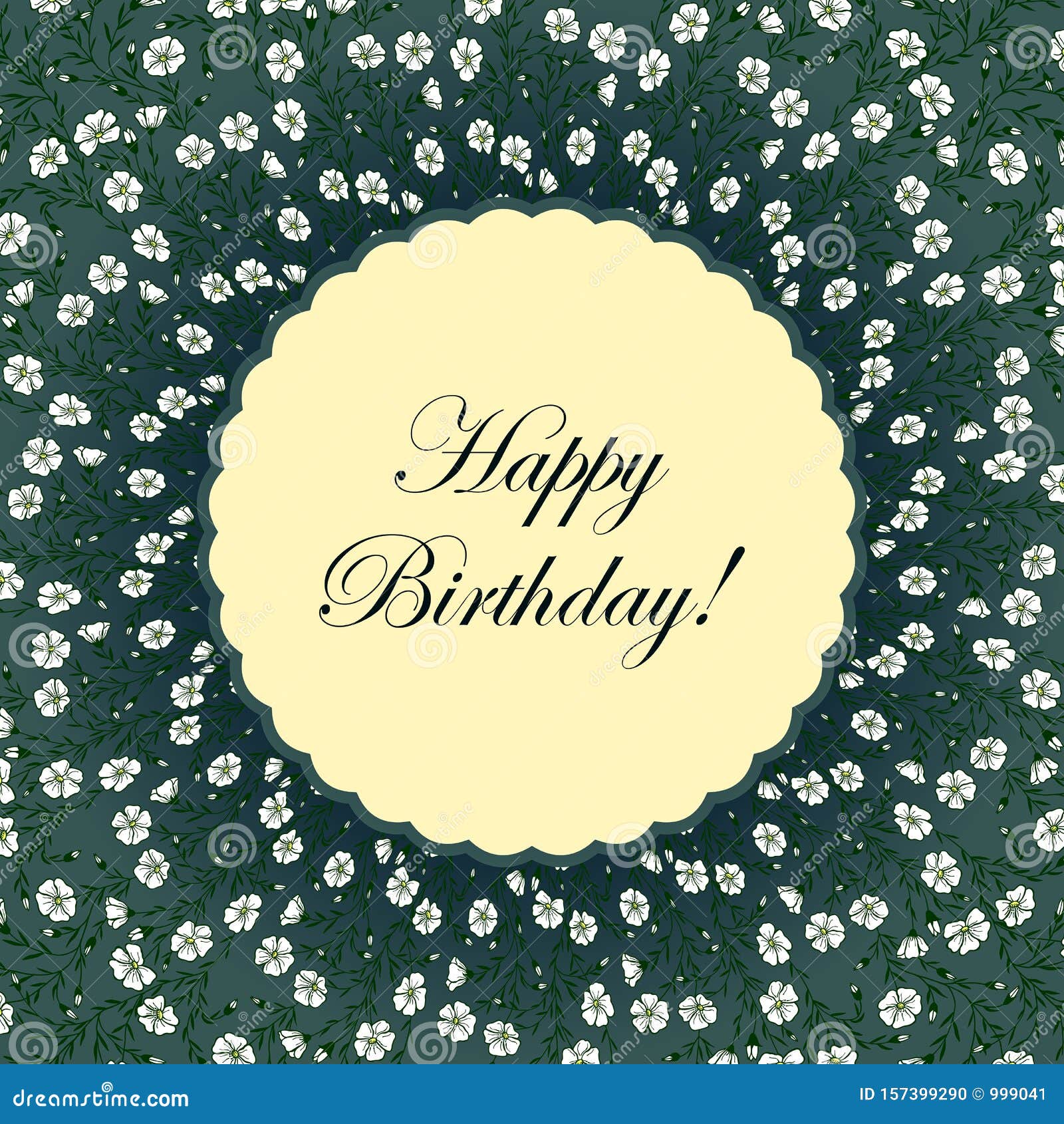Happy Birthday - Card. Pattern, Eps10 Vector Illustration. Flax Flowers ...