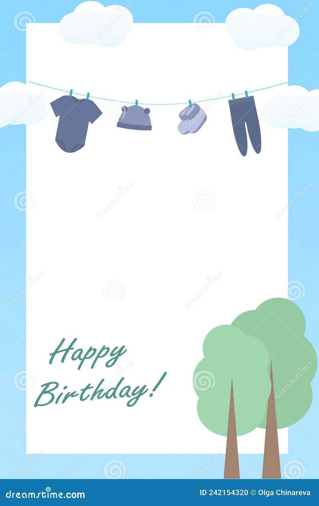 Happy Birthday Card with Things Stock Vector - Illustration of morning ...