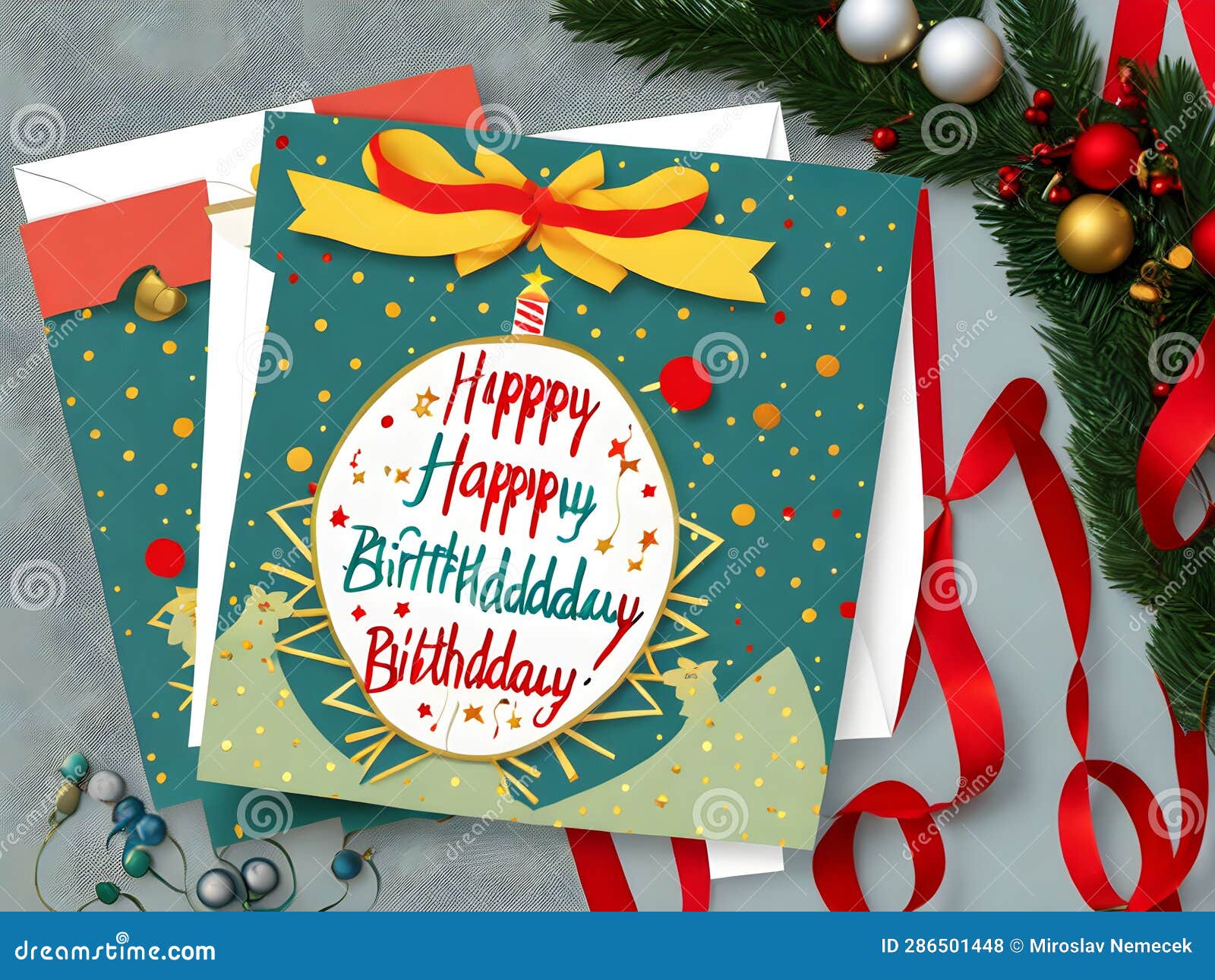 Happy Birthday Celebration, Generative AI Illustration Stock ...