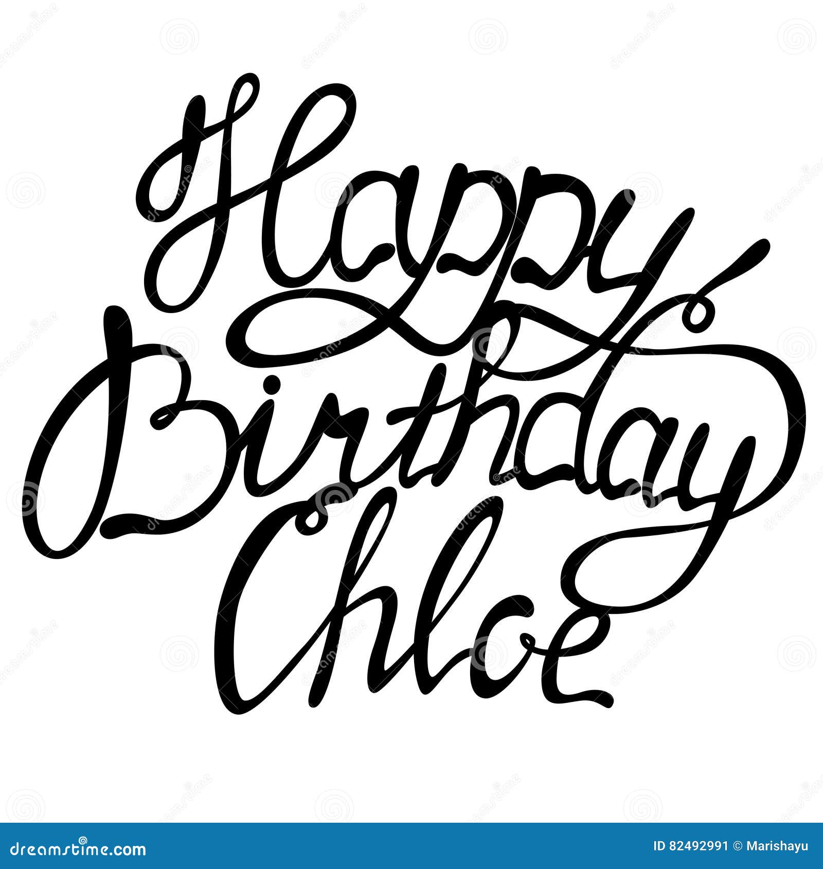 Chloe Female Name - Beautiful Handwritten Lettering Modern Calligraphy ...