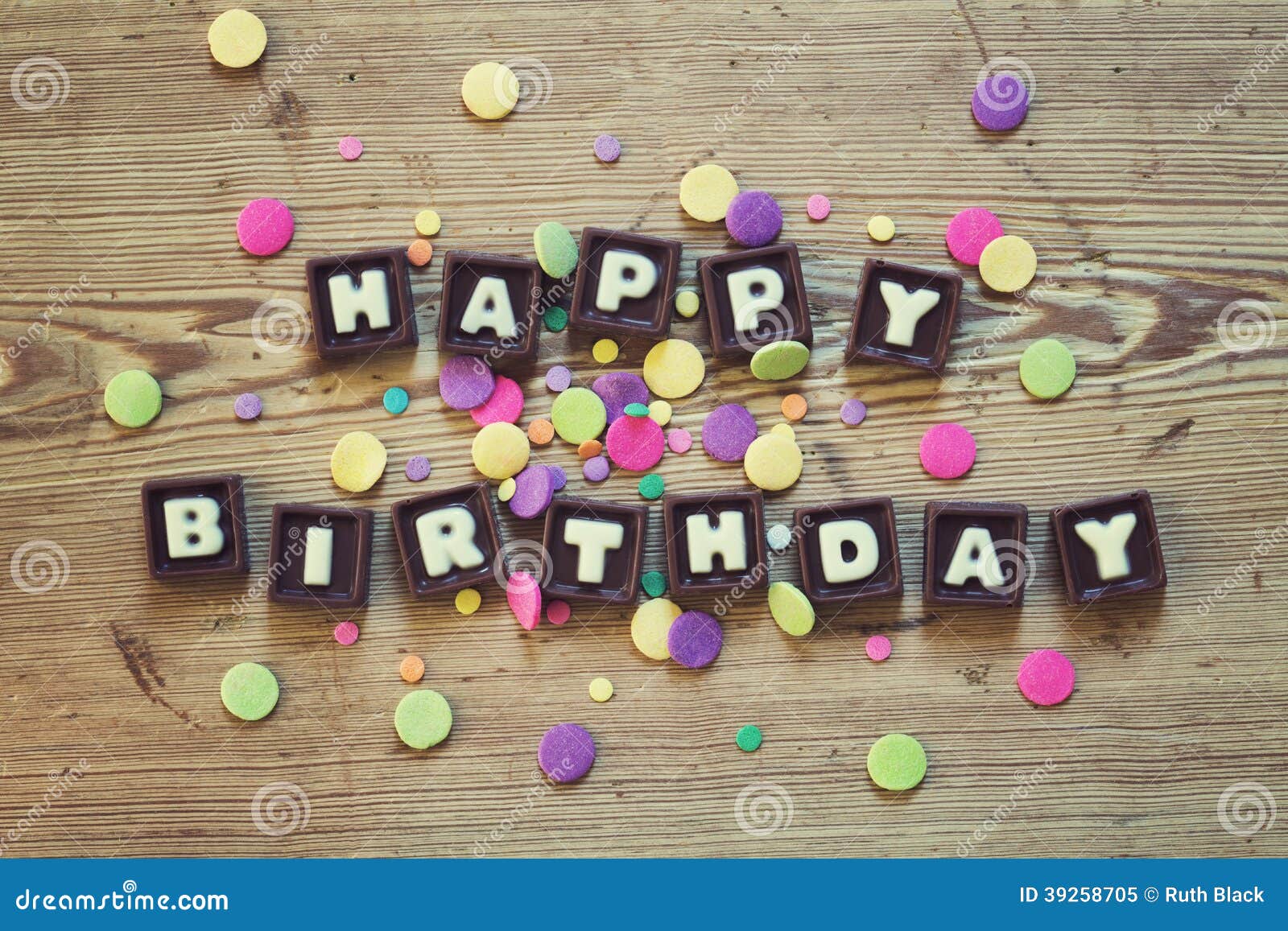 Happy Birthday in Chocolate Stock Image - Image of sweet, food: 39258705