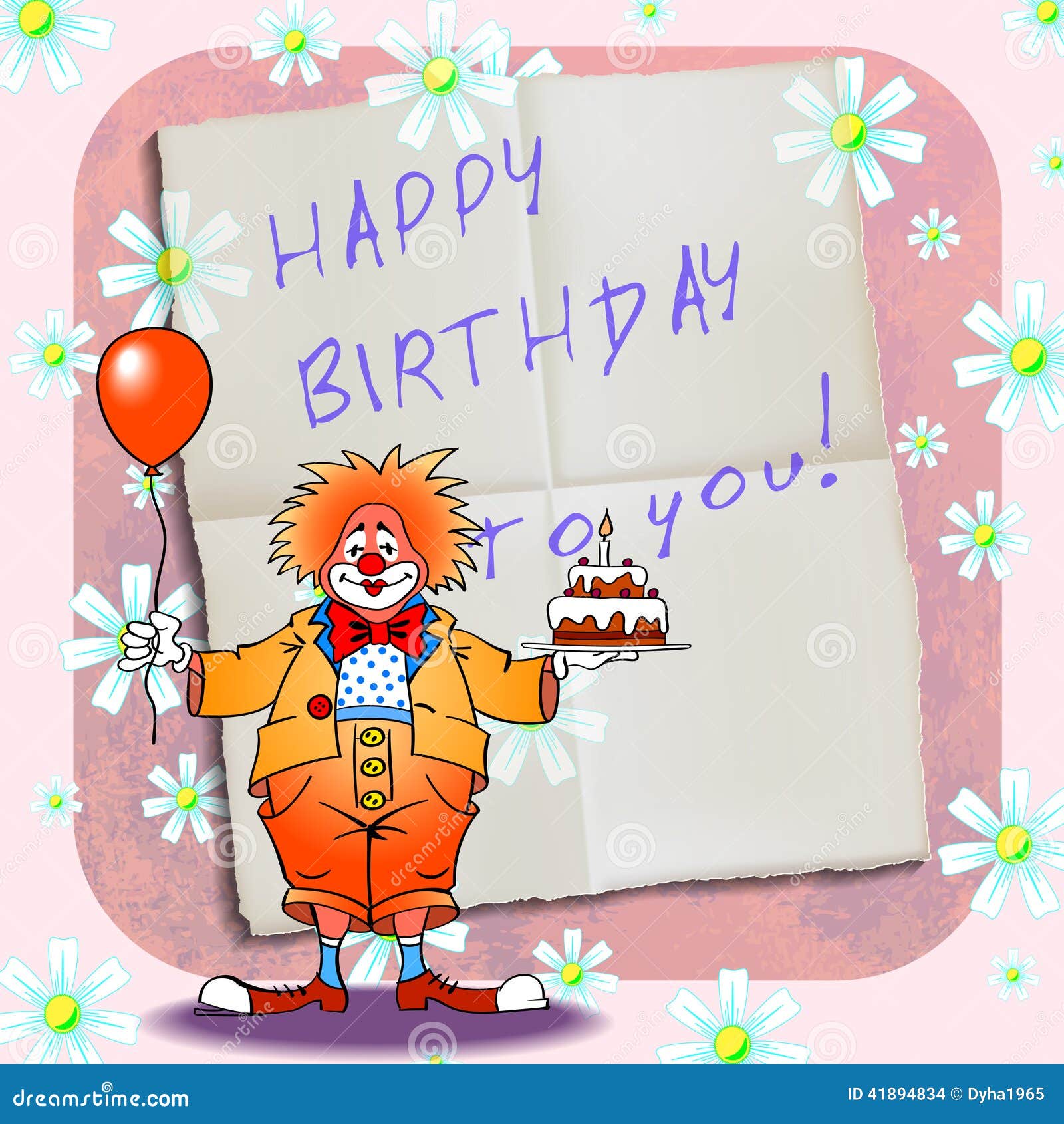 Happy birthday clown 01 stock vector. Illustration of ideas - 41894834