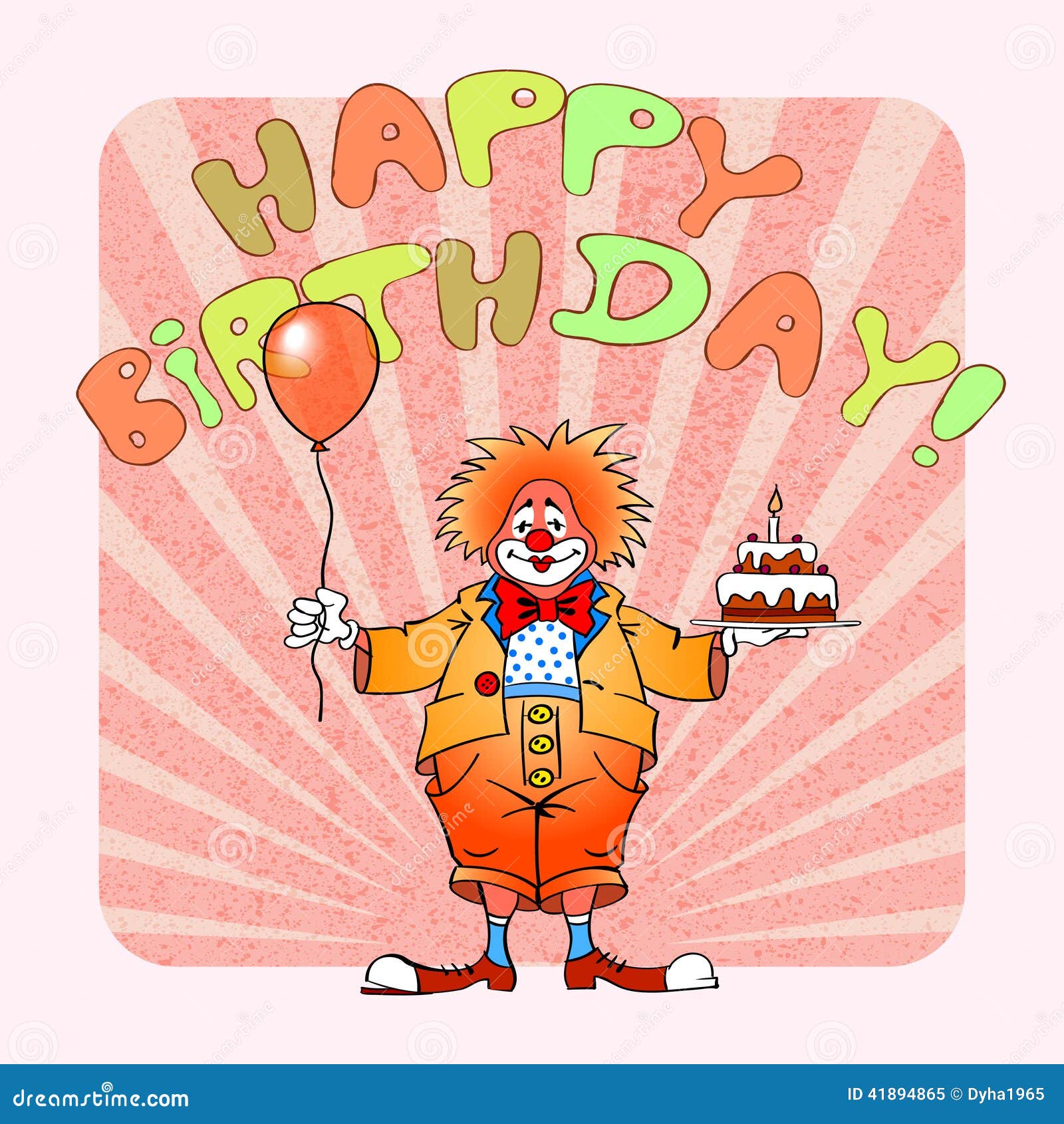 Happy birthday clown 02 stock vector. Illustration of birthday - 41894865